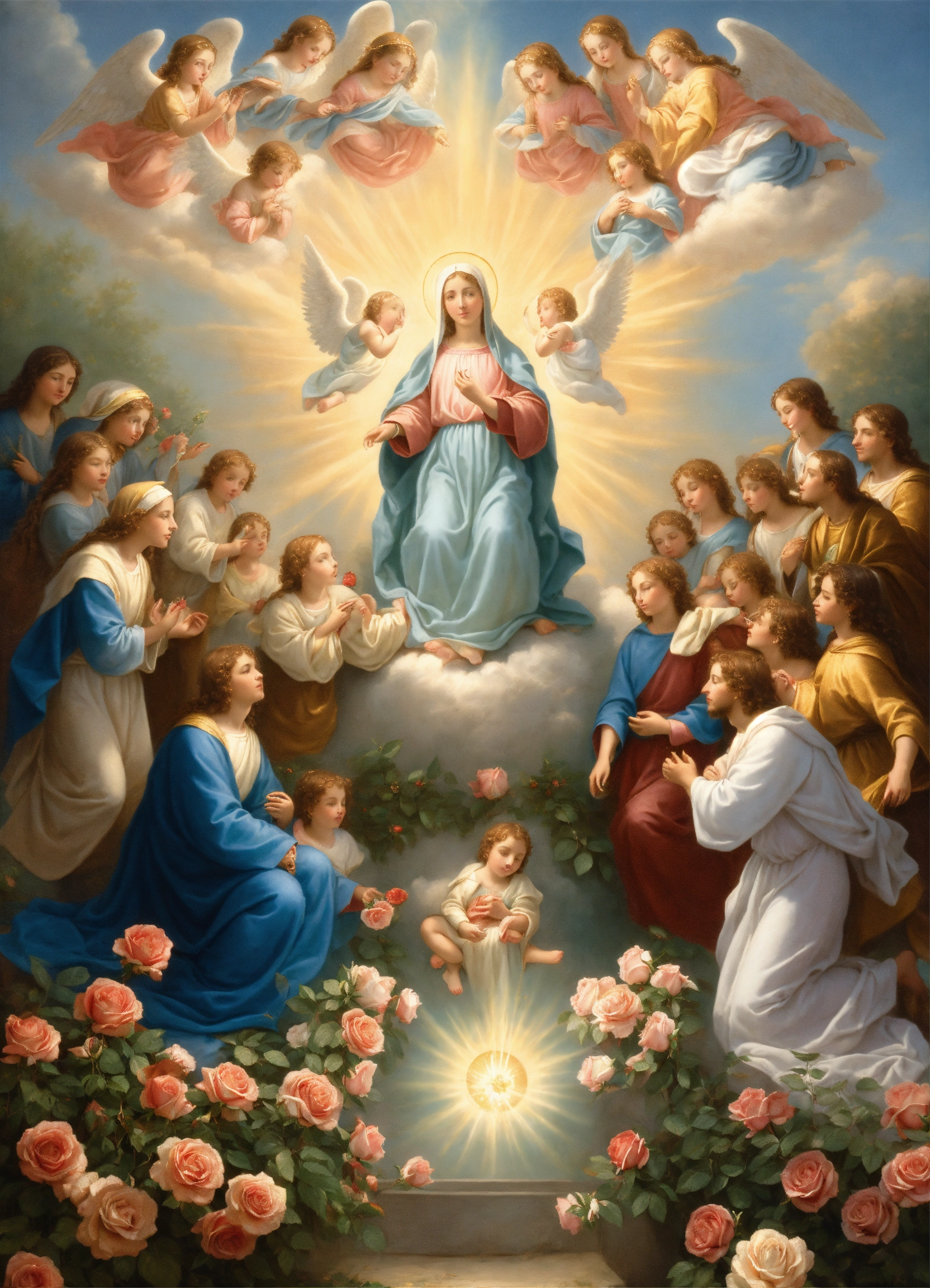 Lexica - Virgin mary in heaven with jesus and the holy spirit ; in a ...