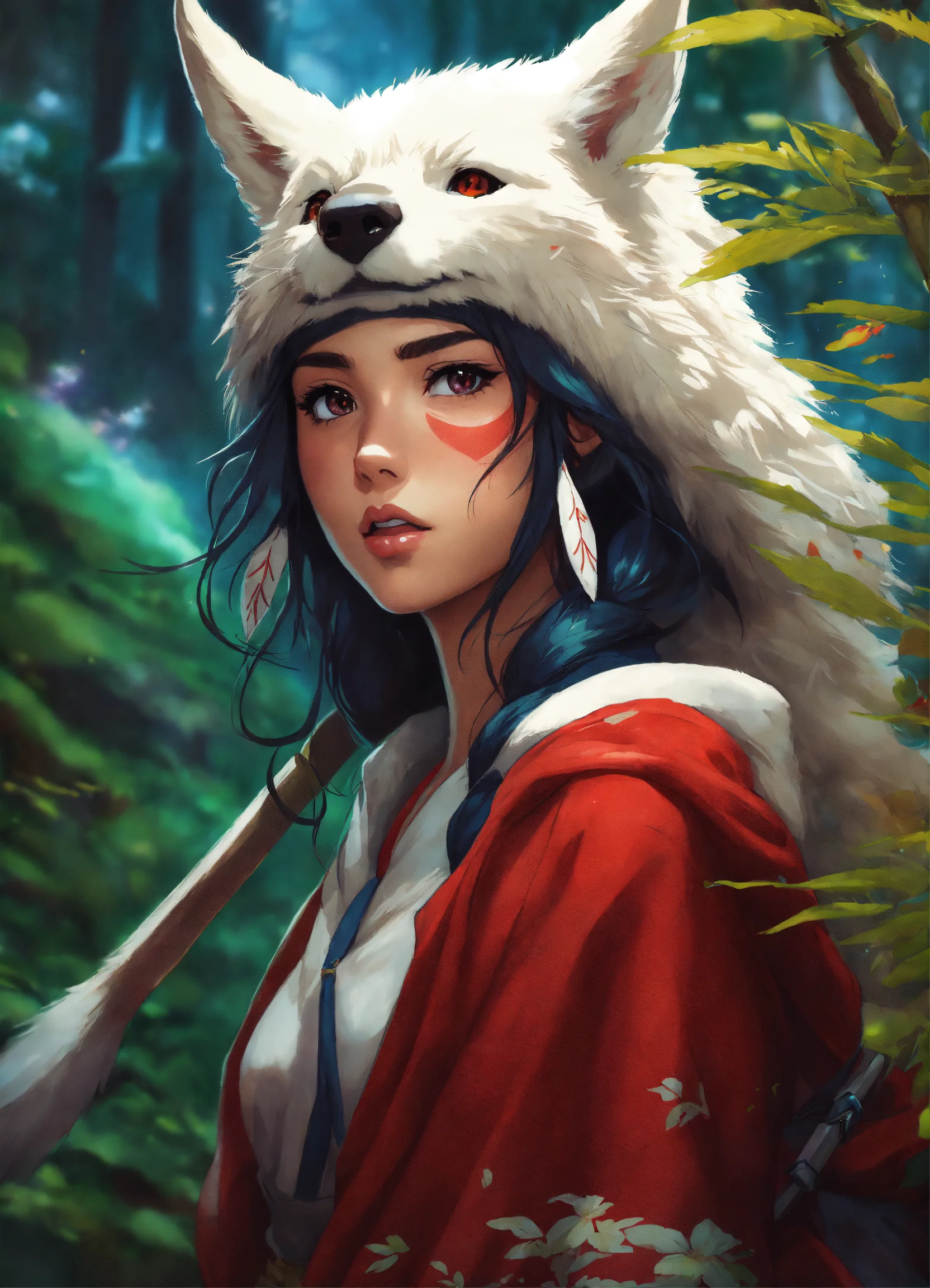 Lexica - Anime illustration of Princess Mononoke from Studio Ghibli, by ...
