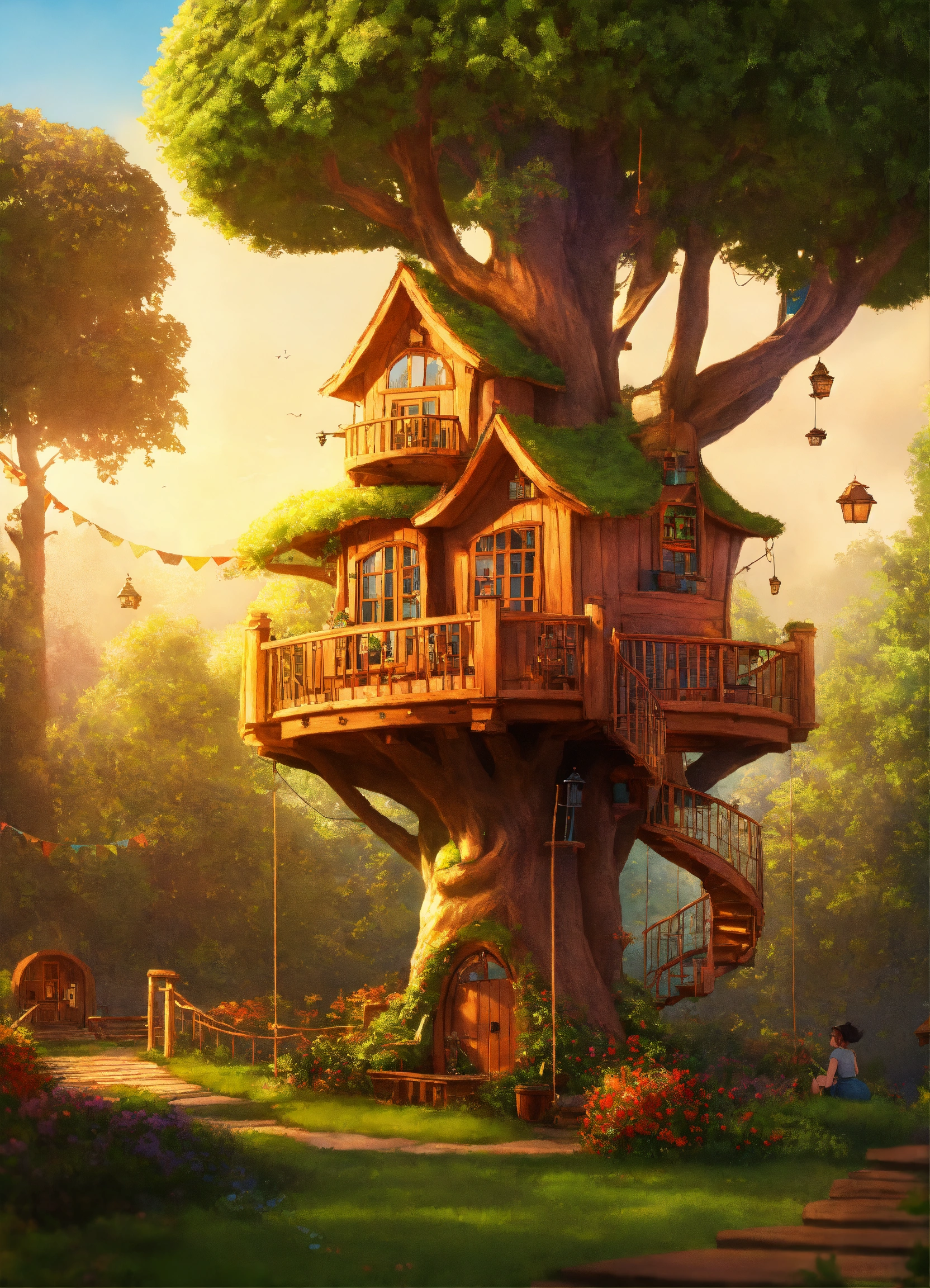 Lexica - Magnificent tree House outside pixar style