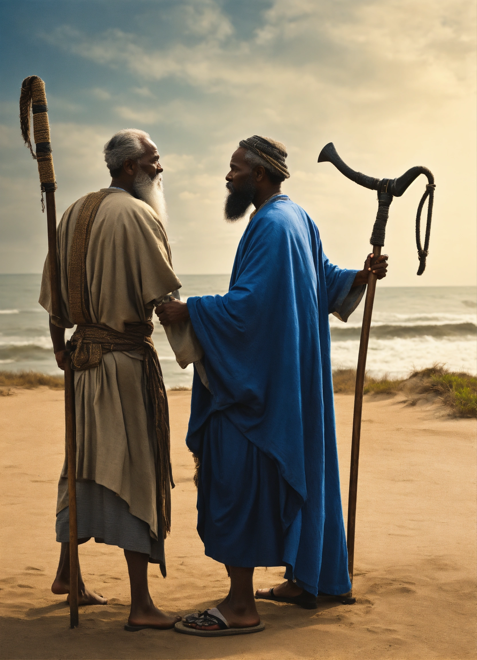 Lexica - Cinmatic. View from the back. Moses prophet meet another ...