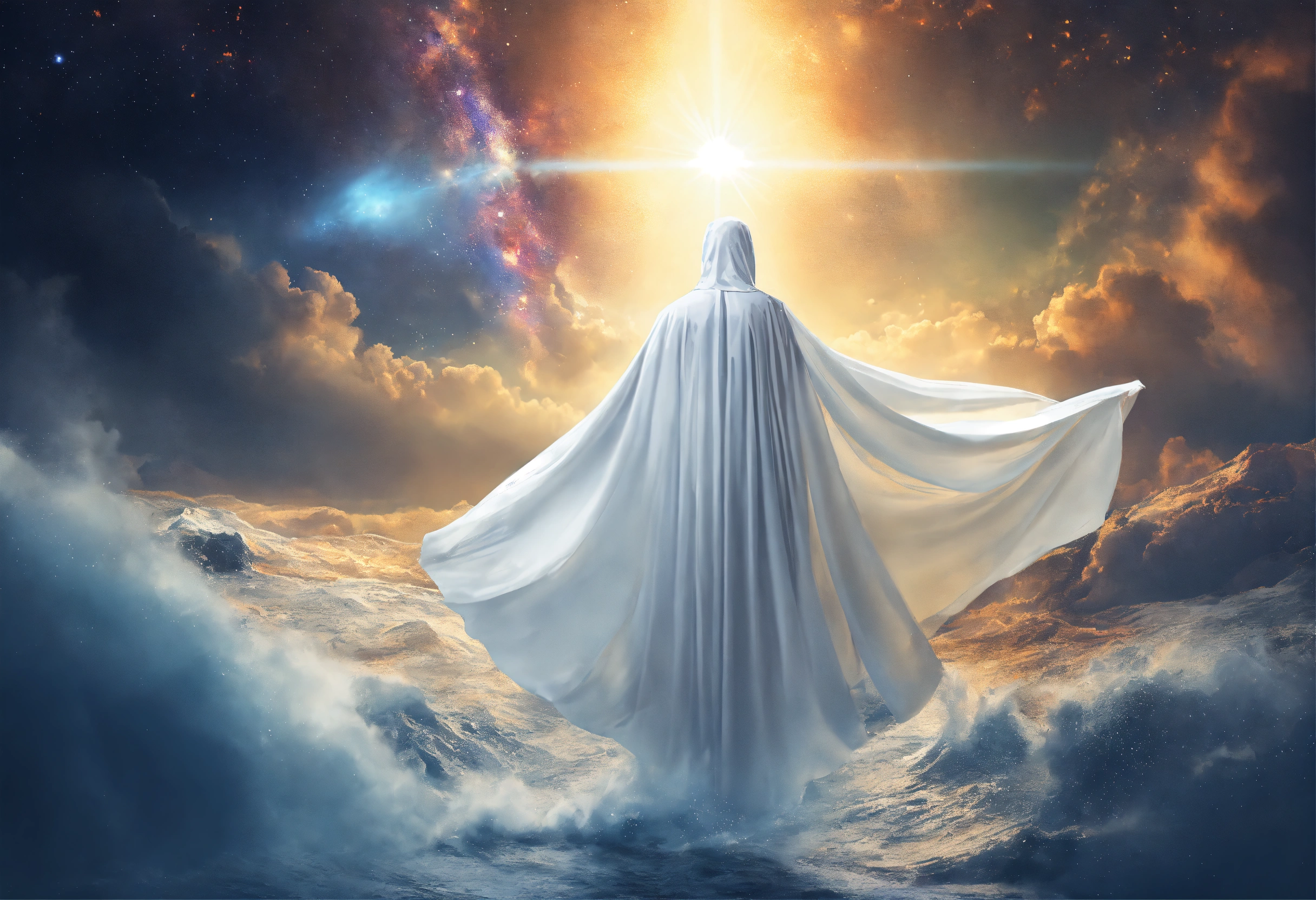 Lexica - A human soul, no gender, covered with white cloth, coming from ...