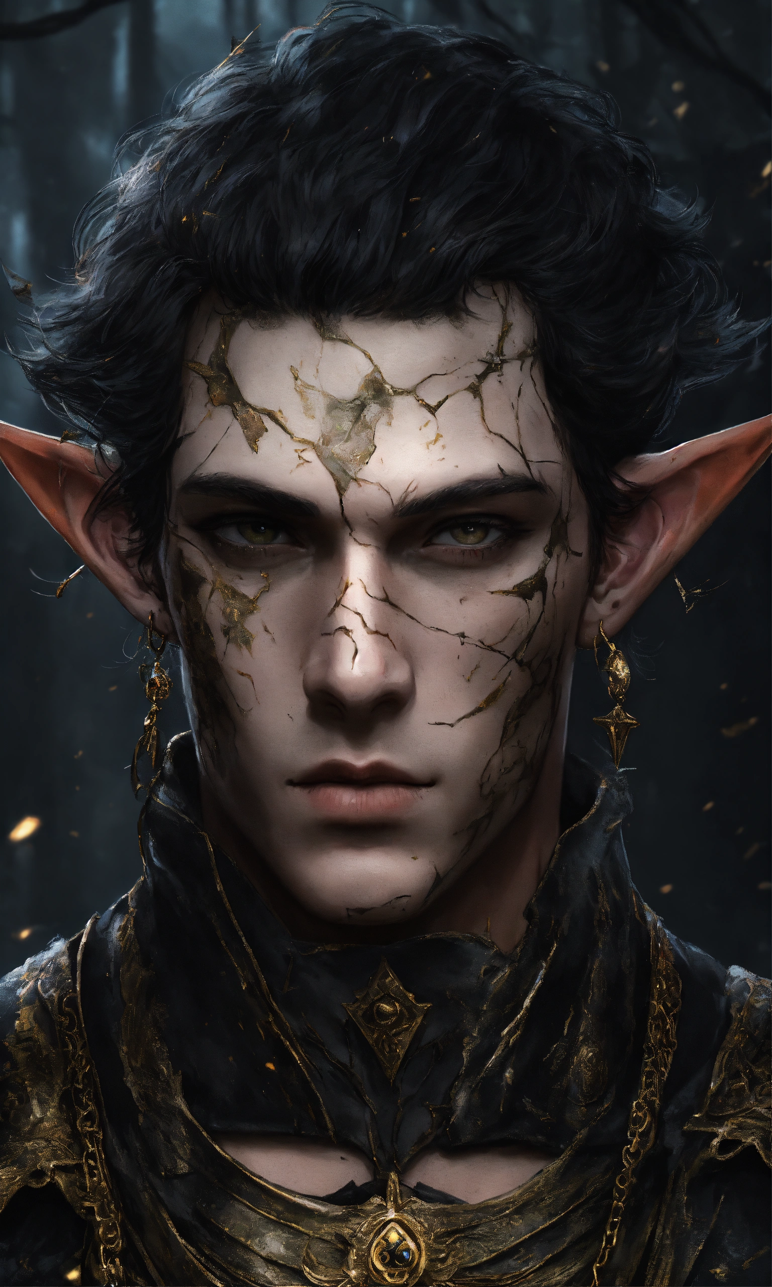 Lexica - Fantasy portrait of a gaunt male elf, sickly thin, scrawny ...