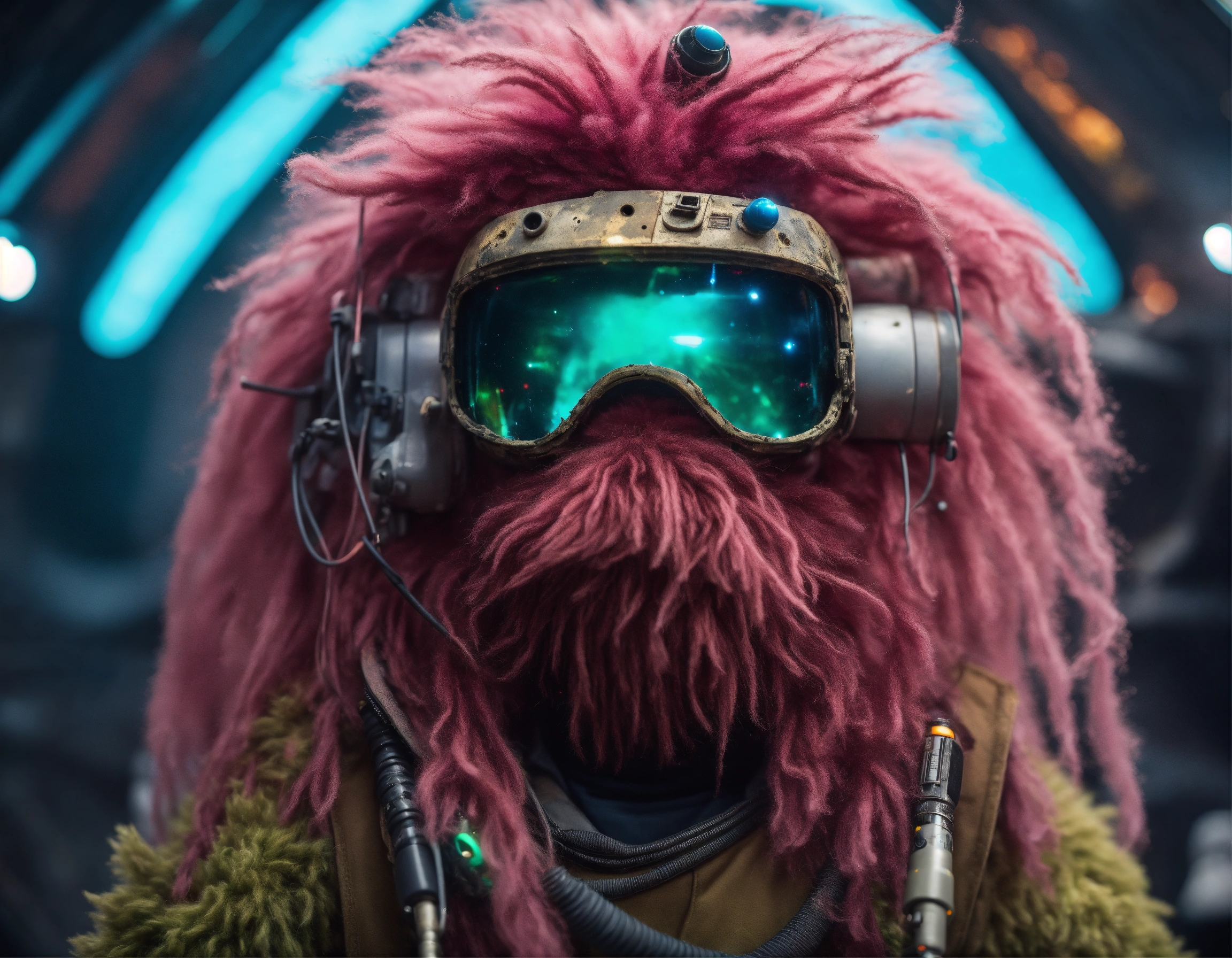 Lexica - Wild funky fuzzy monster with long hair and stylish space ...