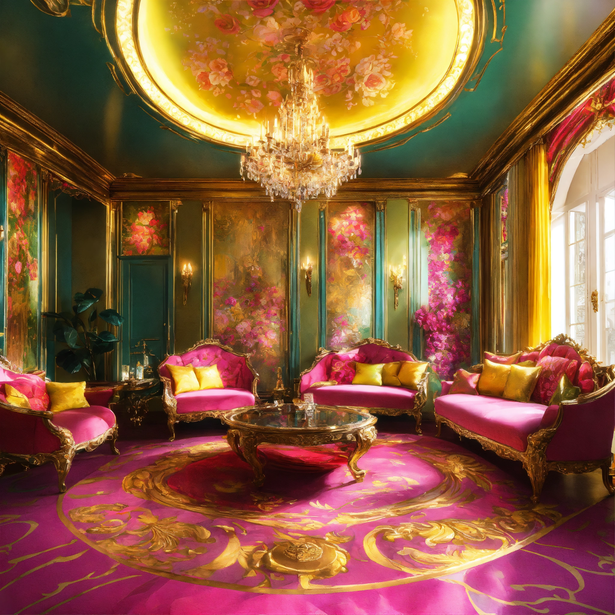 Lexica - Futuristic beautiful French mansion interior living room ...