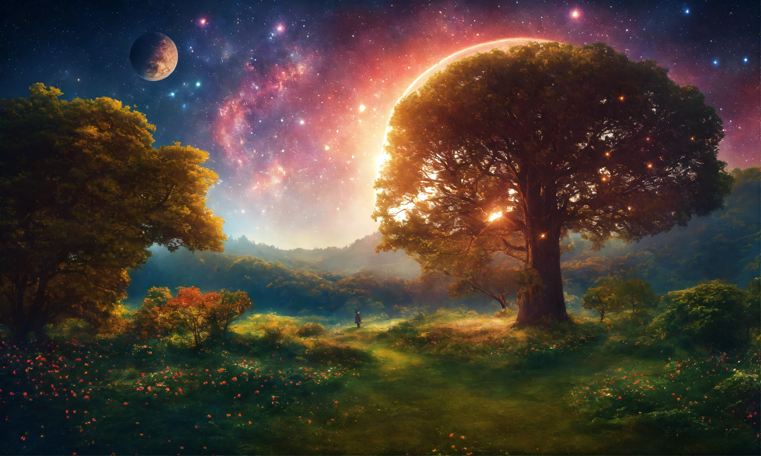 Lexica - Magical land , universe stars, stars big space trees