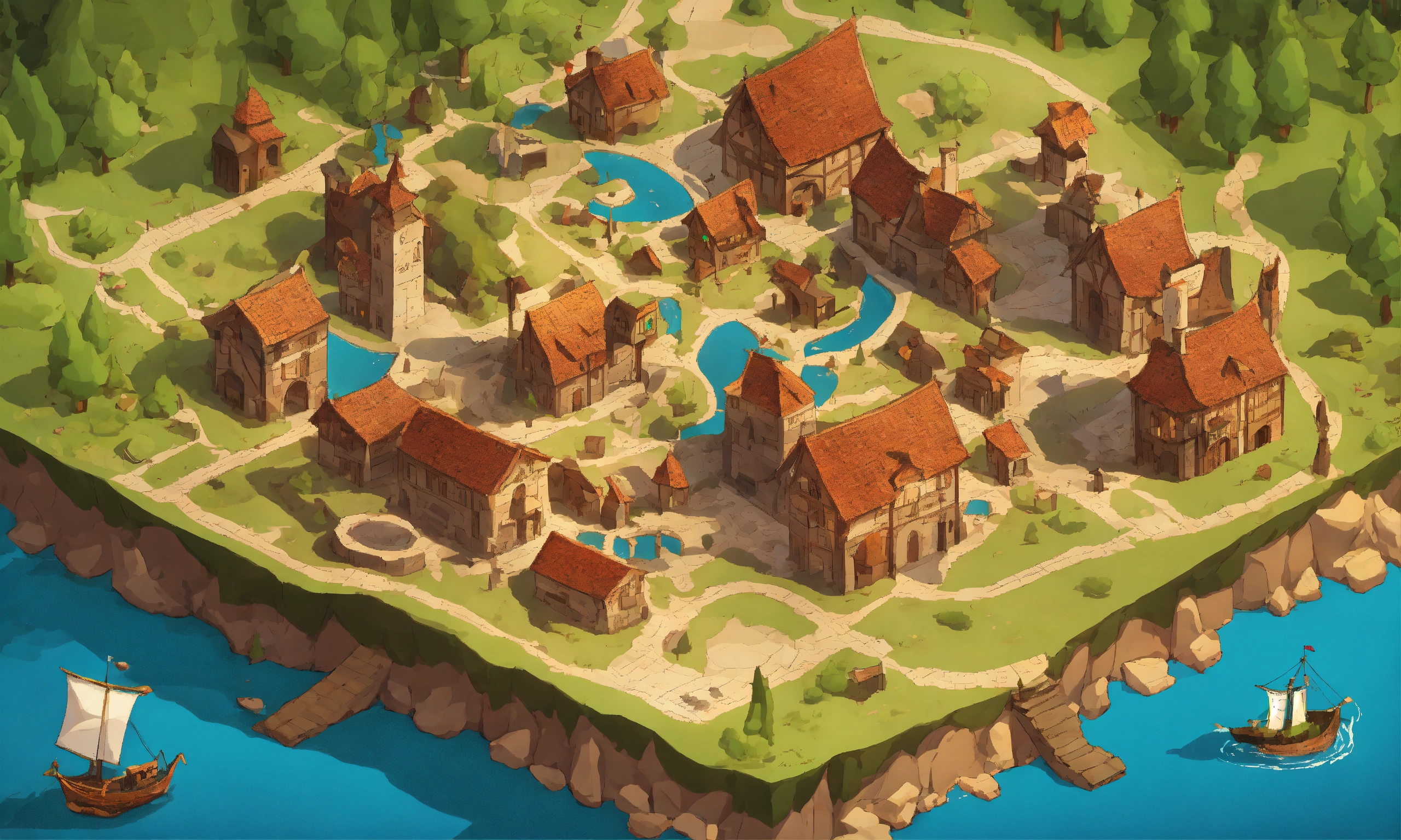 Lexica - A cartoon cubic medieval map