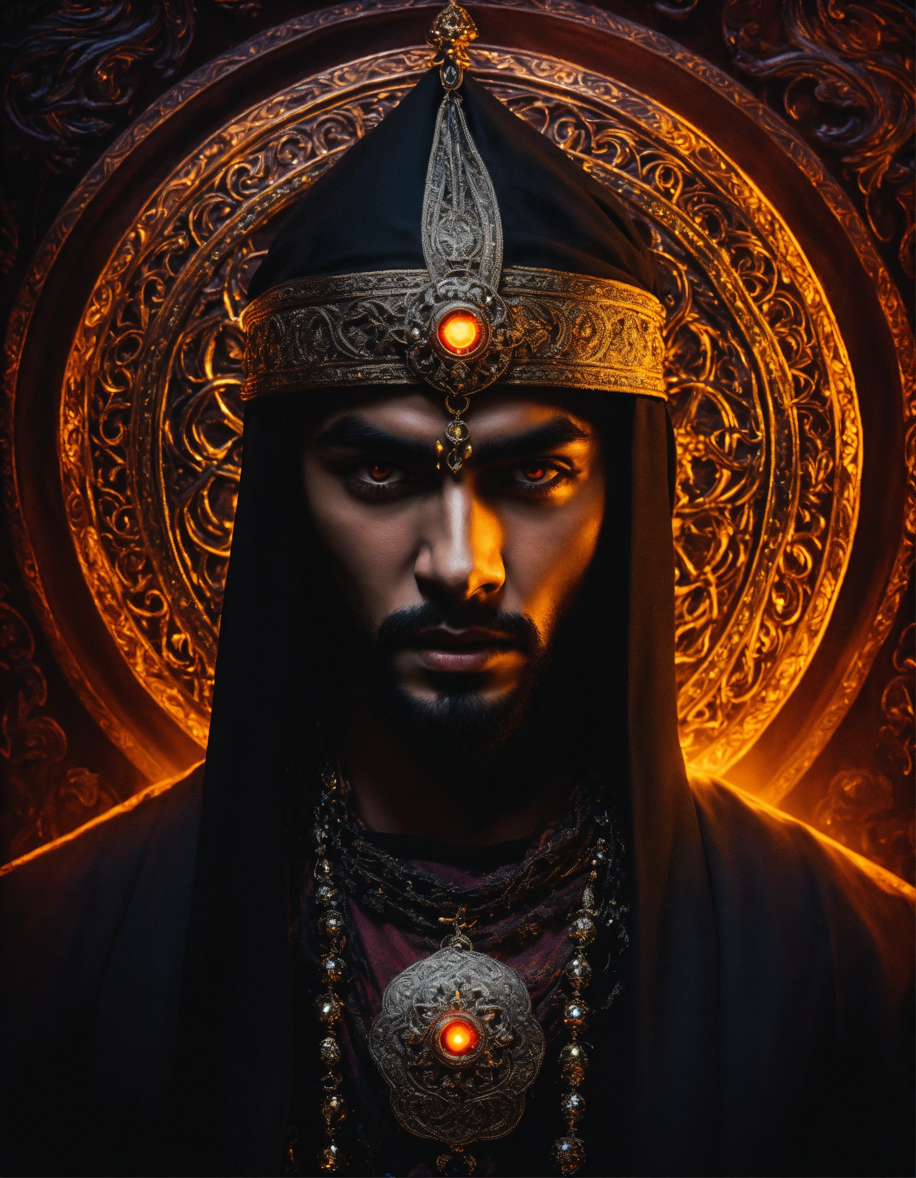 Lexica - Dark, mysterious and dramatic headshot of a young handsome ...