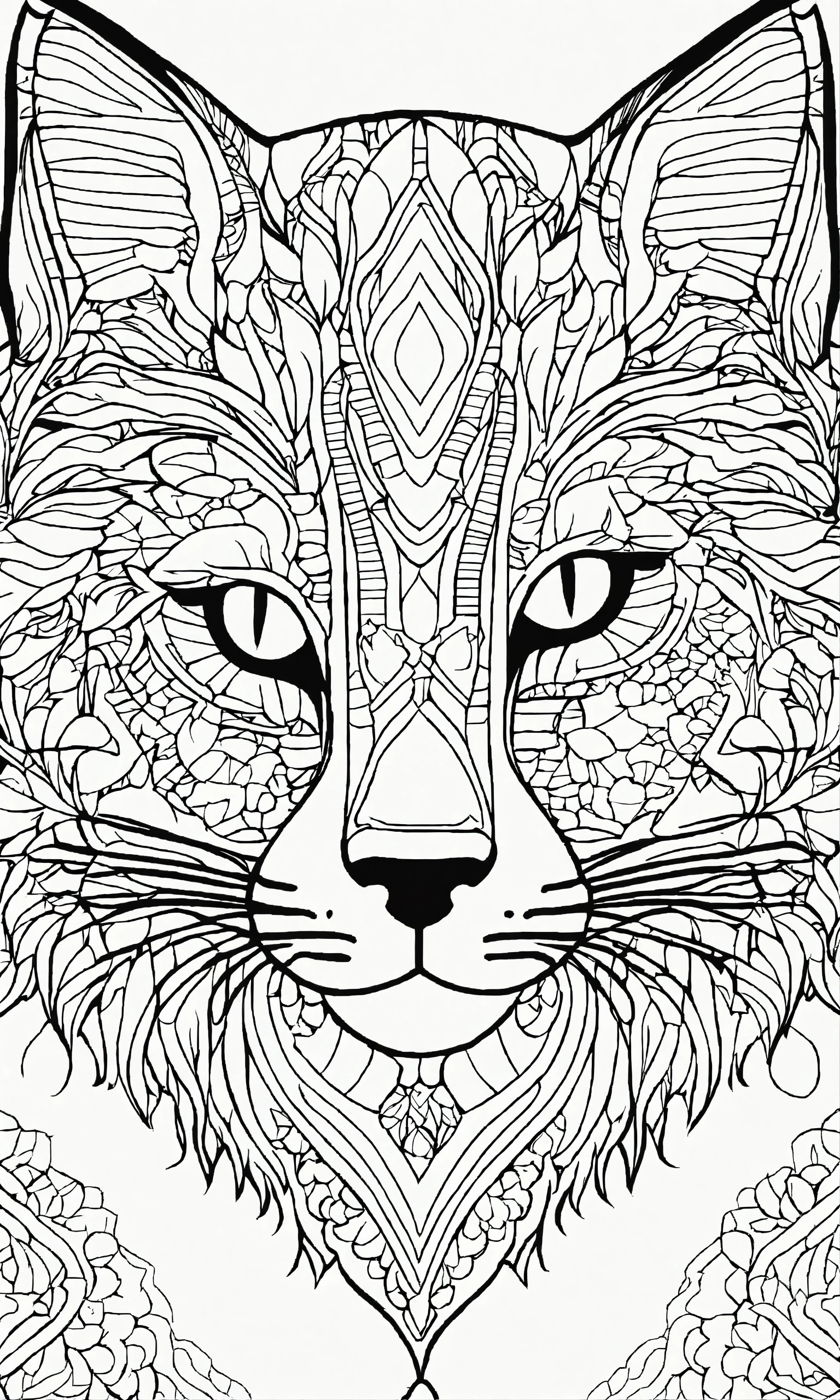 Lexica - Coloring page for adults, bold lines, dark lines, mandala ...