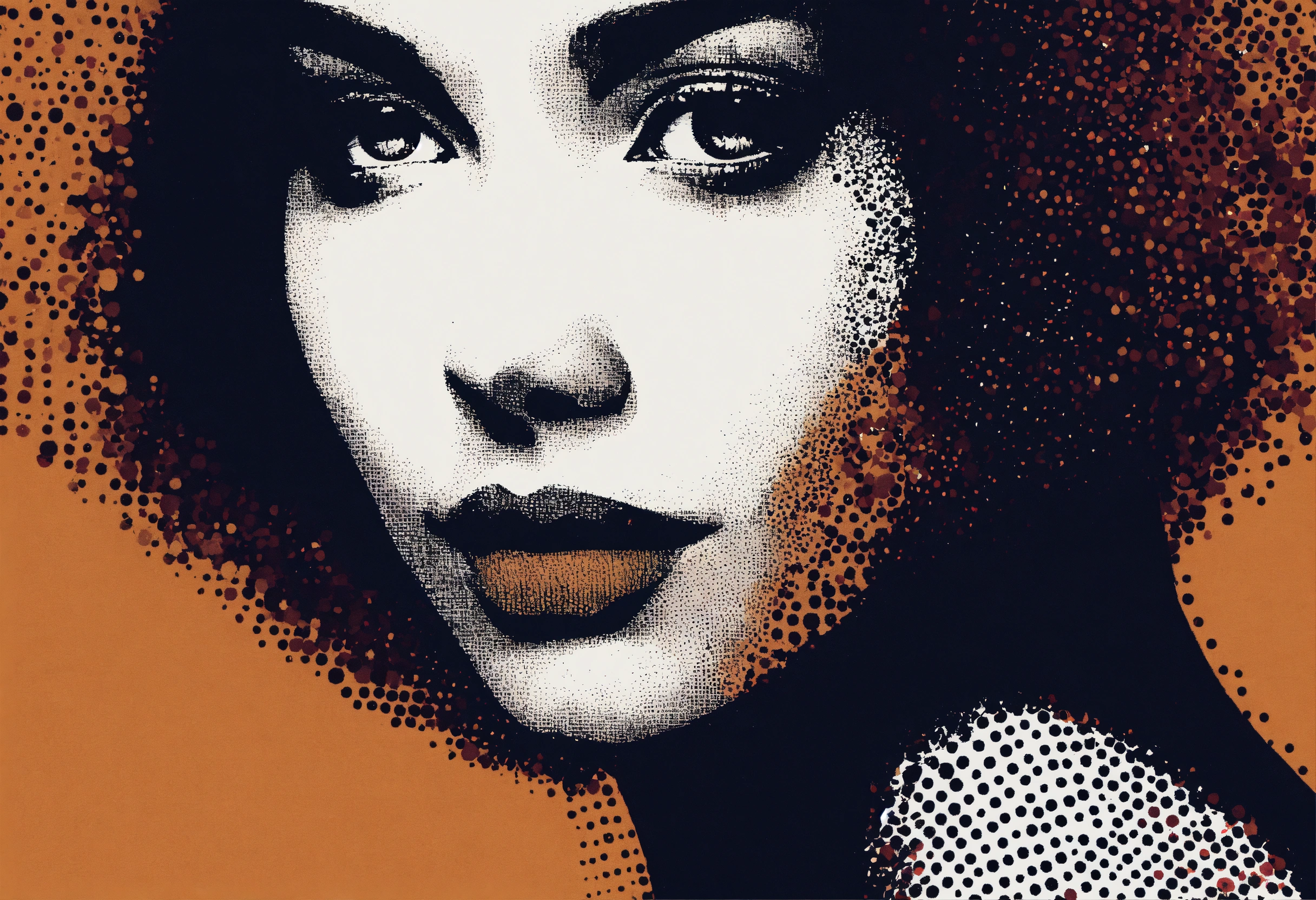 Lexica - Duotone dot art of a face