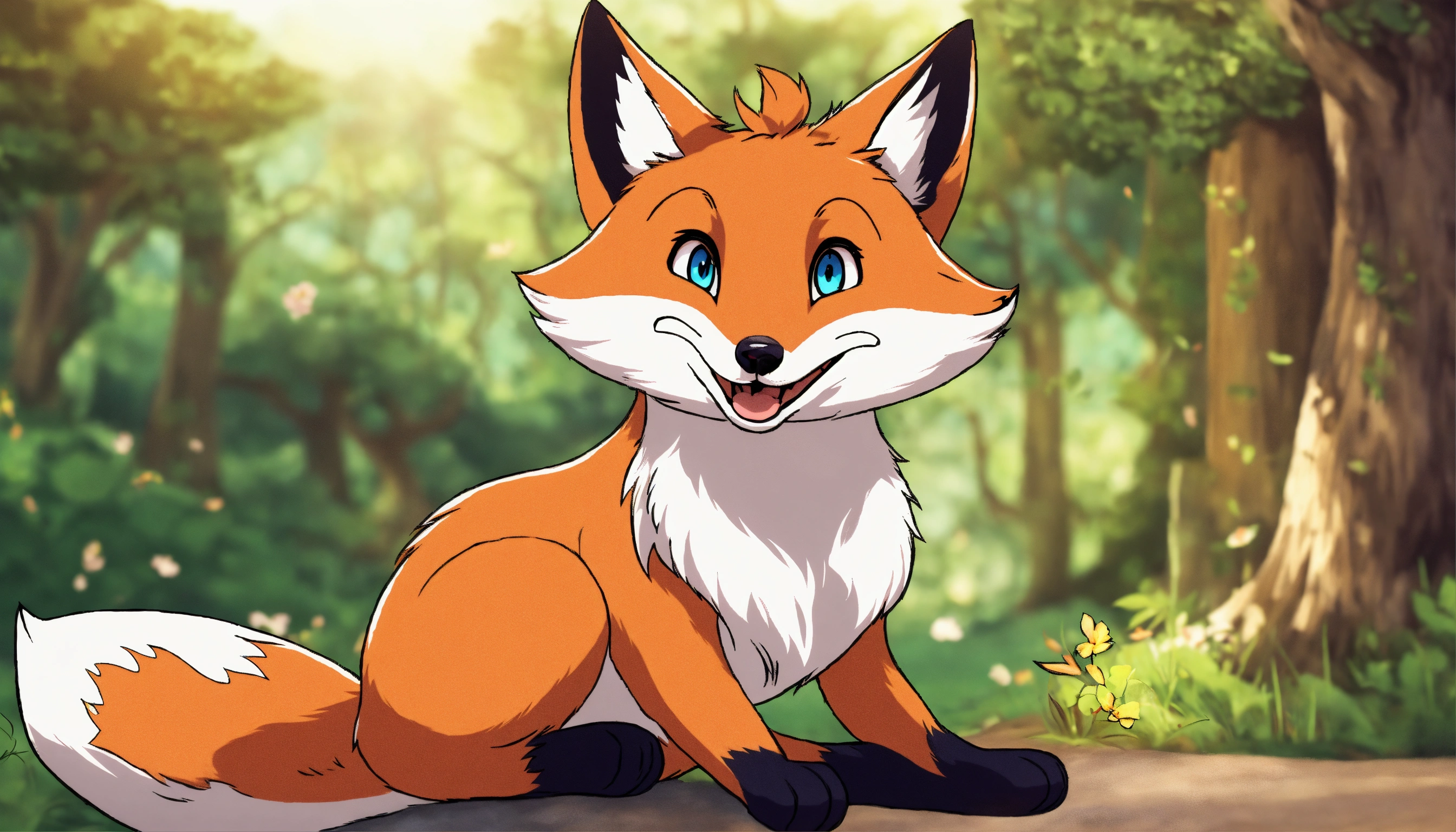 Lexica - An anime-style fox smiling