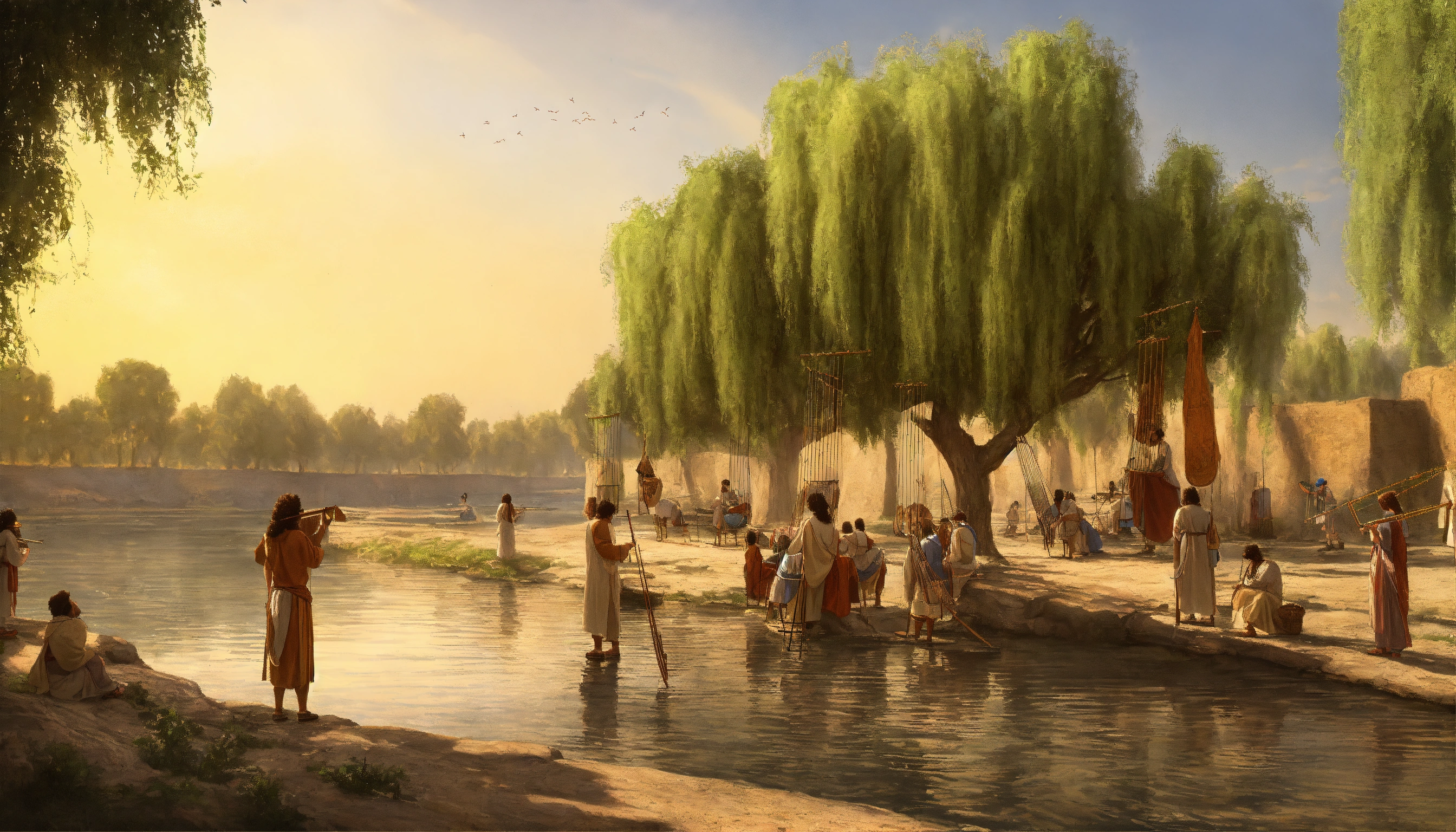 Lexica - Israelites hang their harps on willow trees in Babylon by the ...