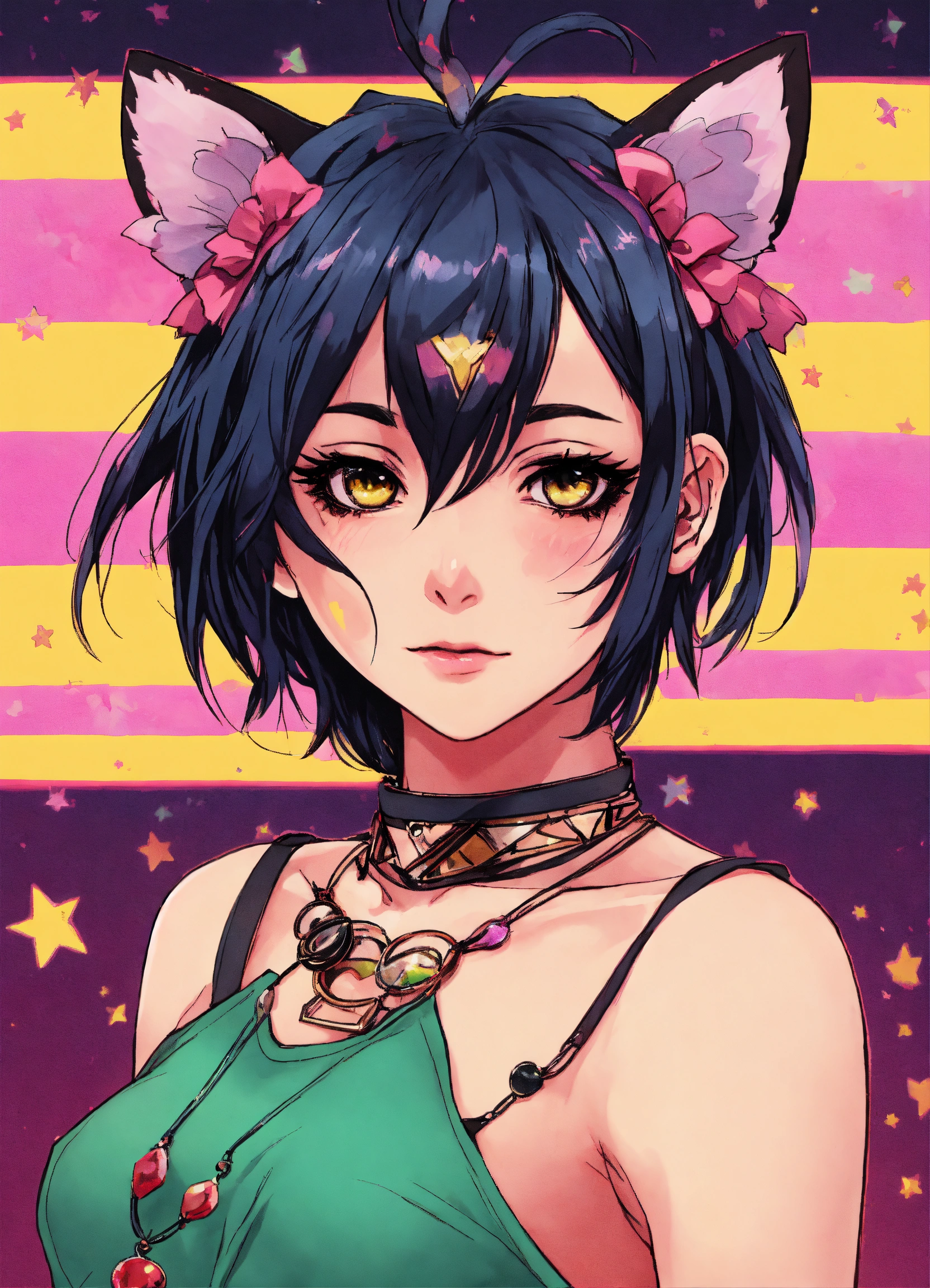 Lexica - A transgender woman with emo cut black hair, streak in front ...
