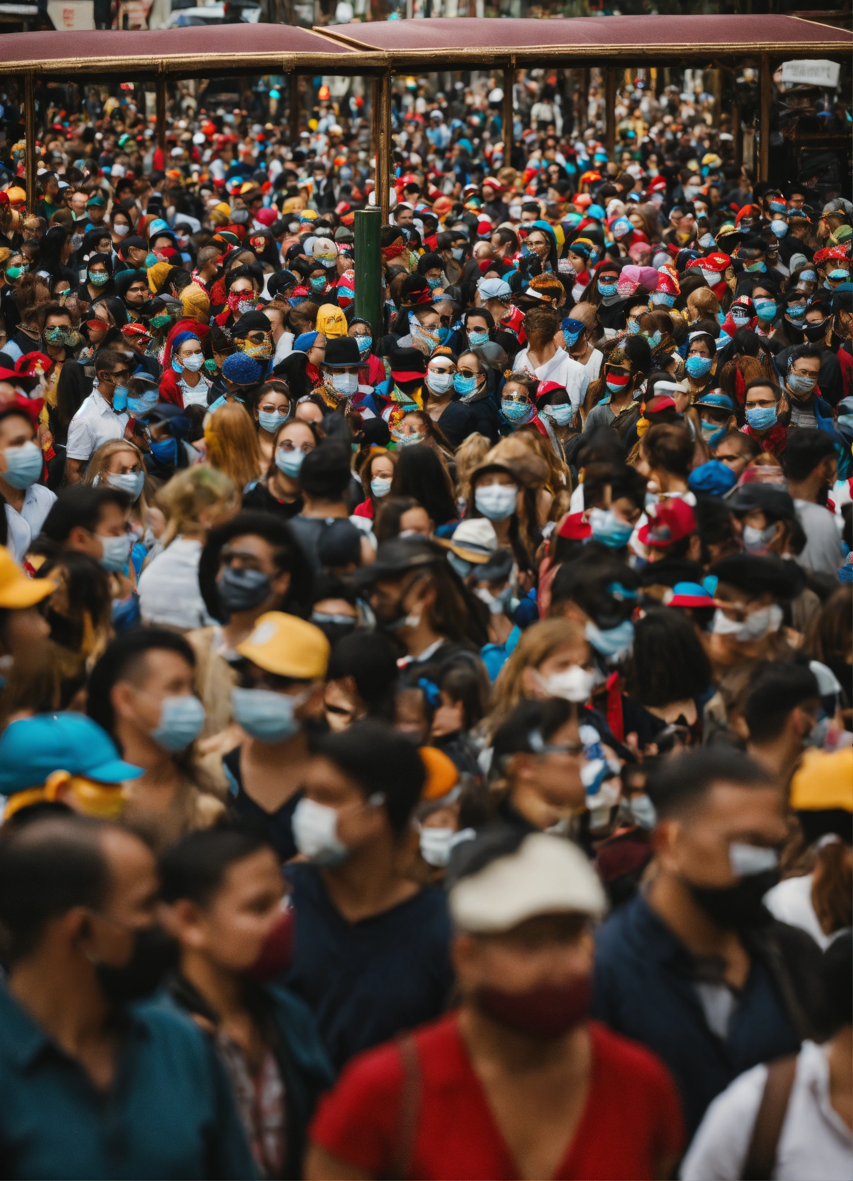 Lexica - Crowd wearing masks mascaraed