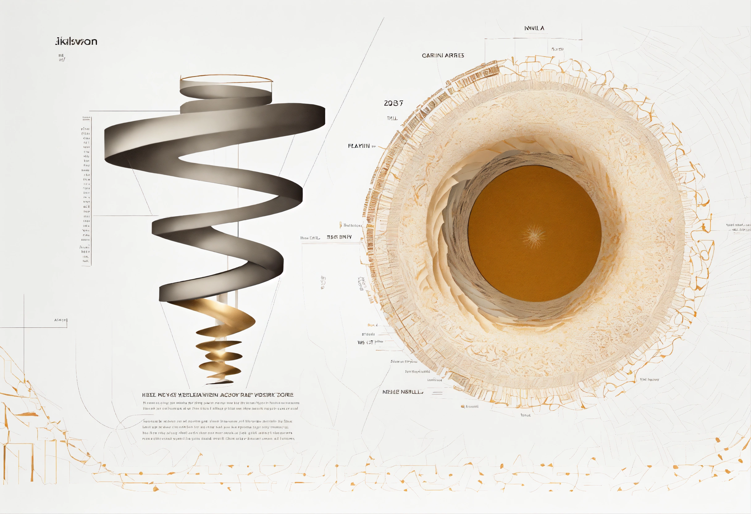 Lexica - A full page design of A spiral vortex with top view, black and ...