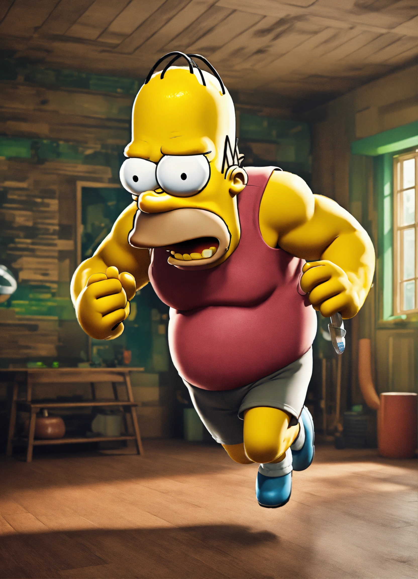 Lexica - Humoristic Homer Simpson body mixed with wild boar head ...