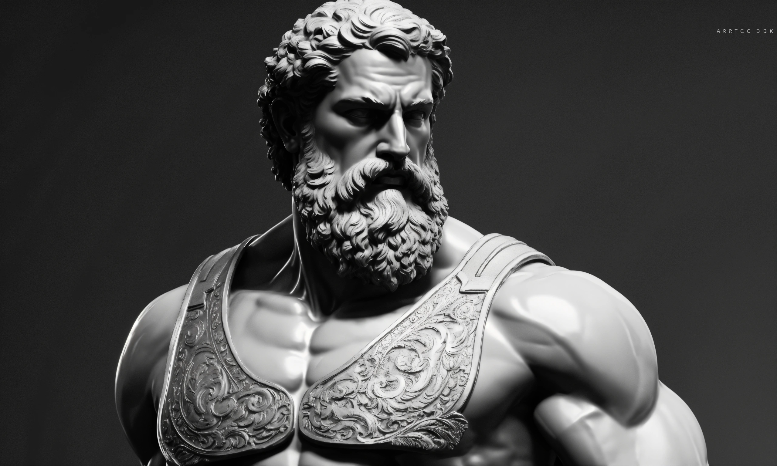 Lexica - Greek statue strong man standing with aggressive beard ...