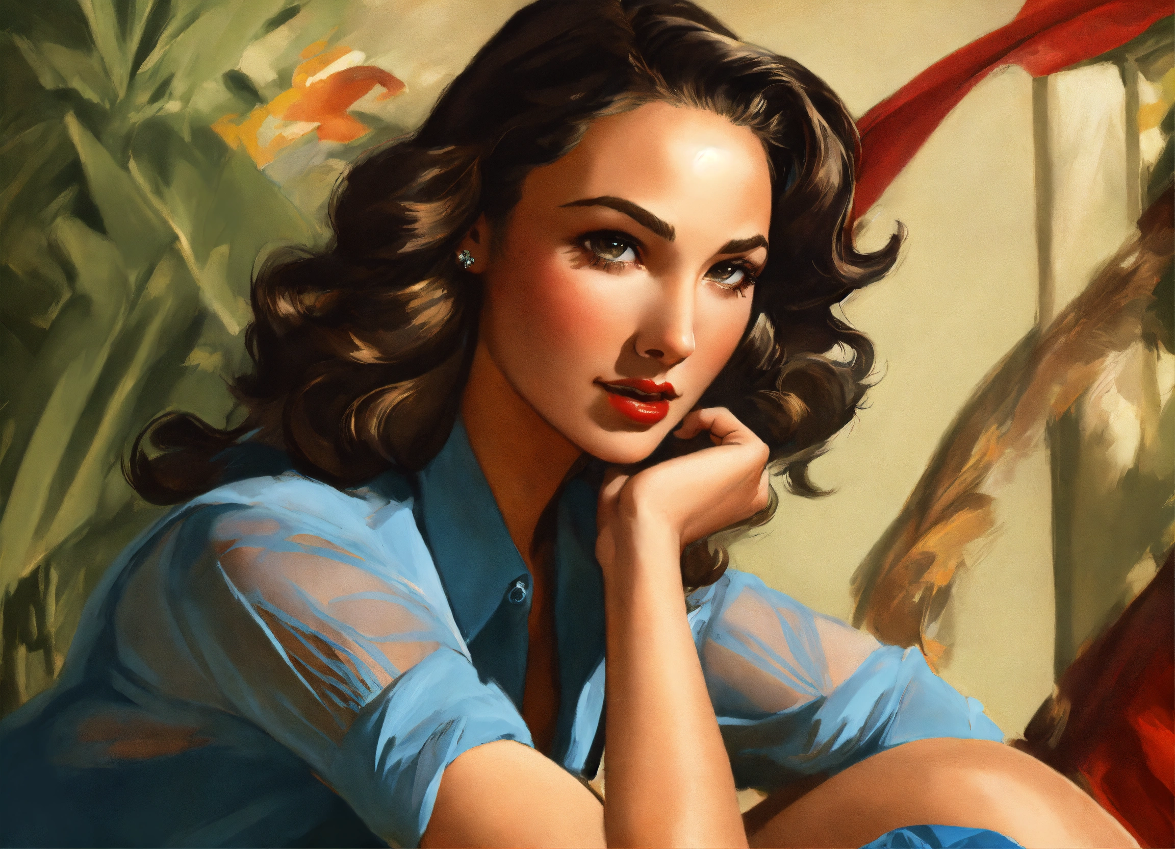 Lexica - Beautiful attractive, gorgeous, woman, gal gadot, Gil elvgren ...