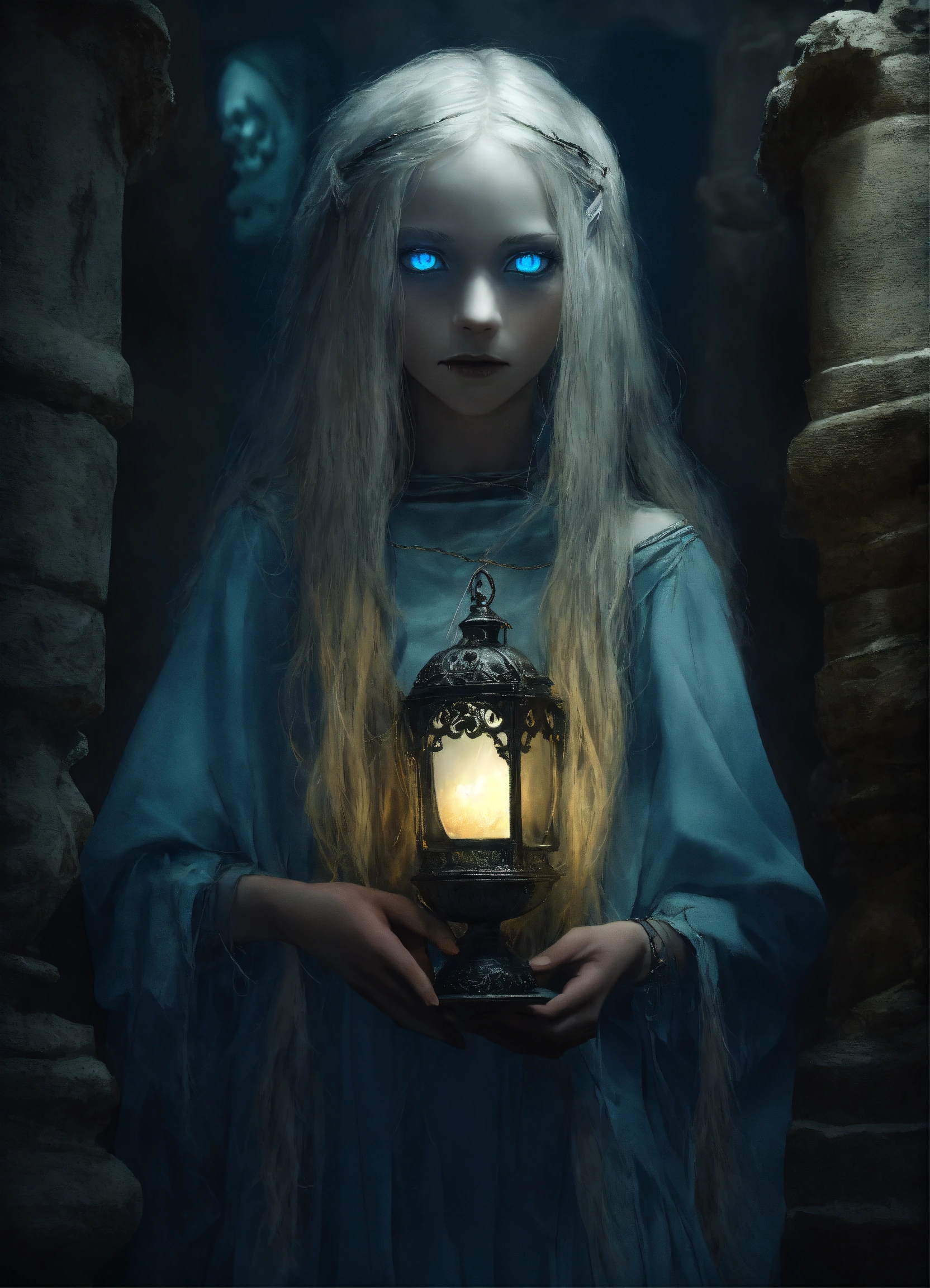 Lexica - Body portrait, ten year old childish female goth necromancer ...