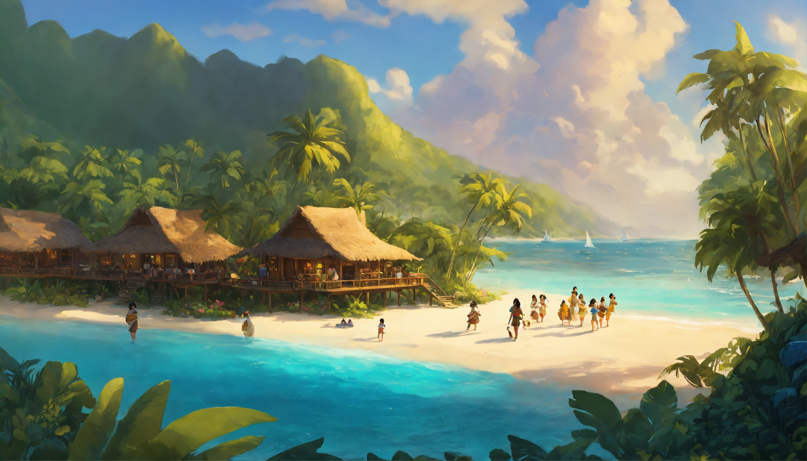 Lexica - Concept art of tropical village, Polynesian, fantasy, moana ...