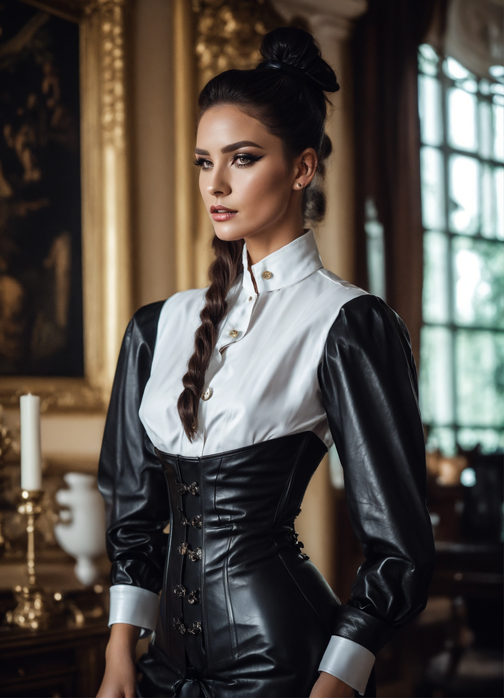 Lexica - Stunning french seductress woman fashion model, brunette ...