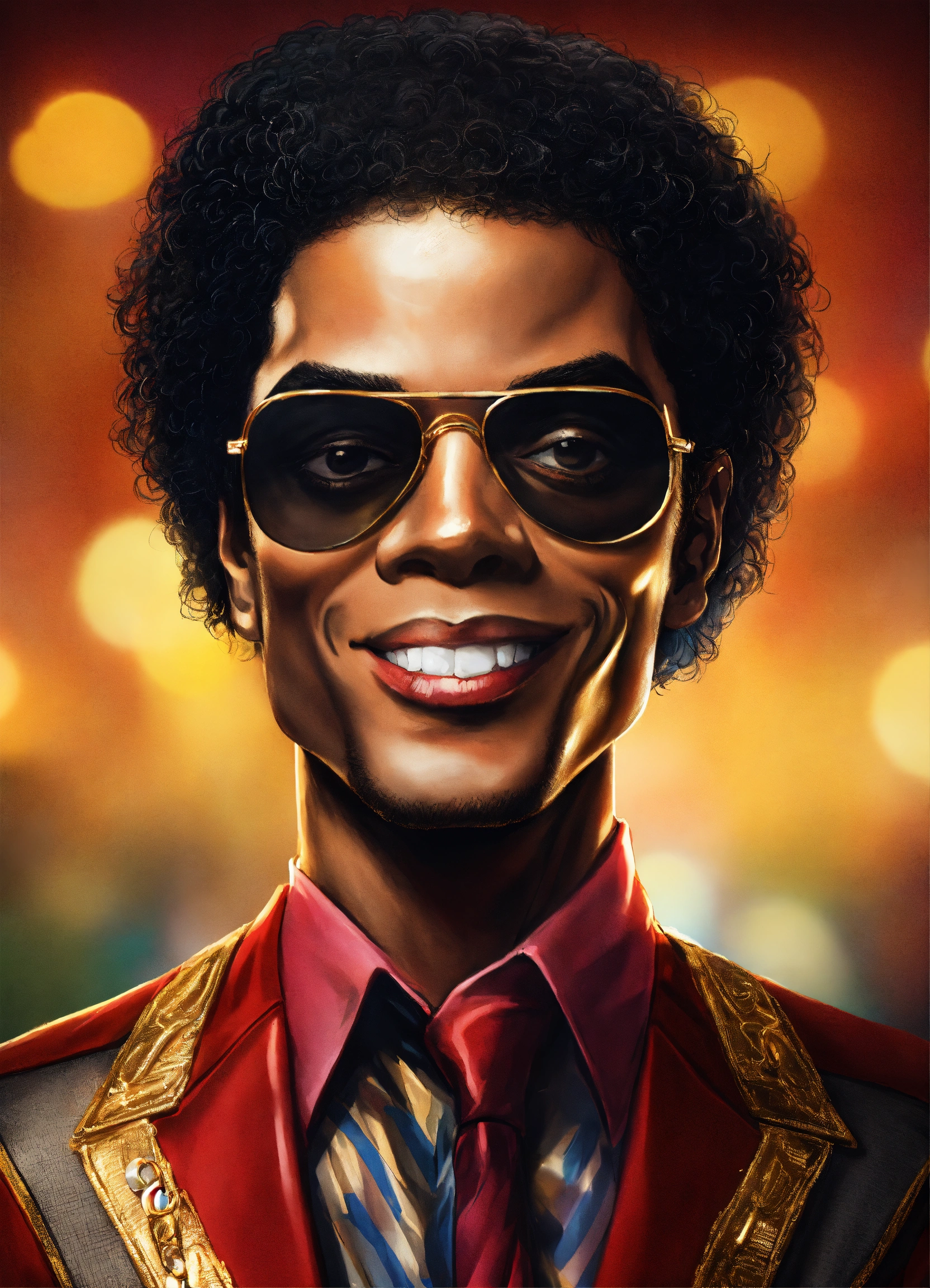Lexica - A man with a Michael Jackson style caricature