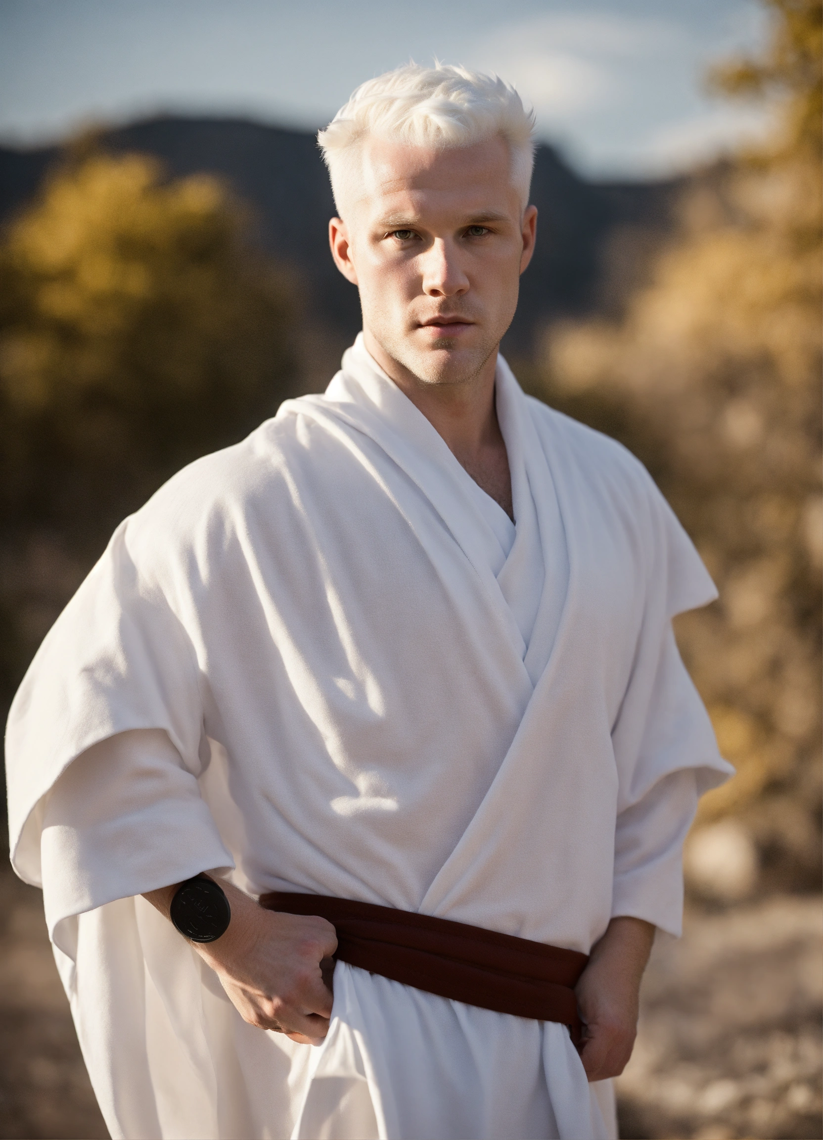 Lexica - Gorgeous caucasian, 35-year-old albino man, with short white ...