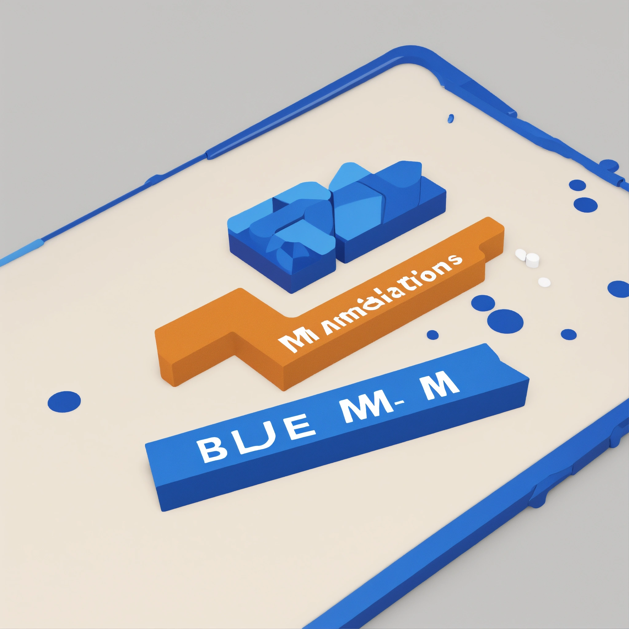 Lexica - Logo design for "Blue M Animations" - blue, white