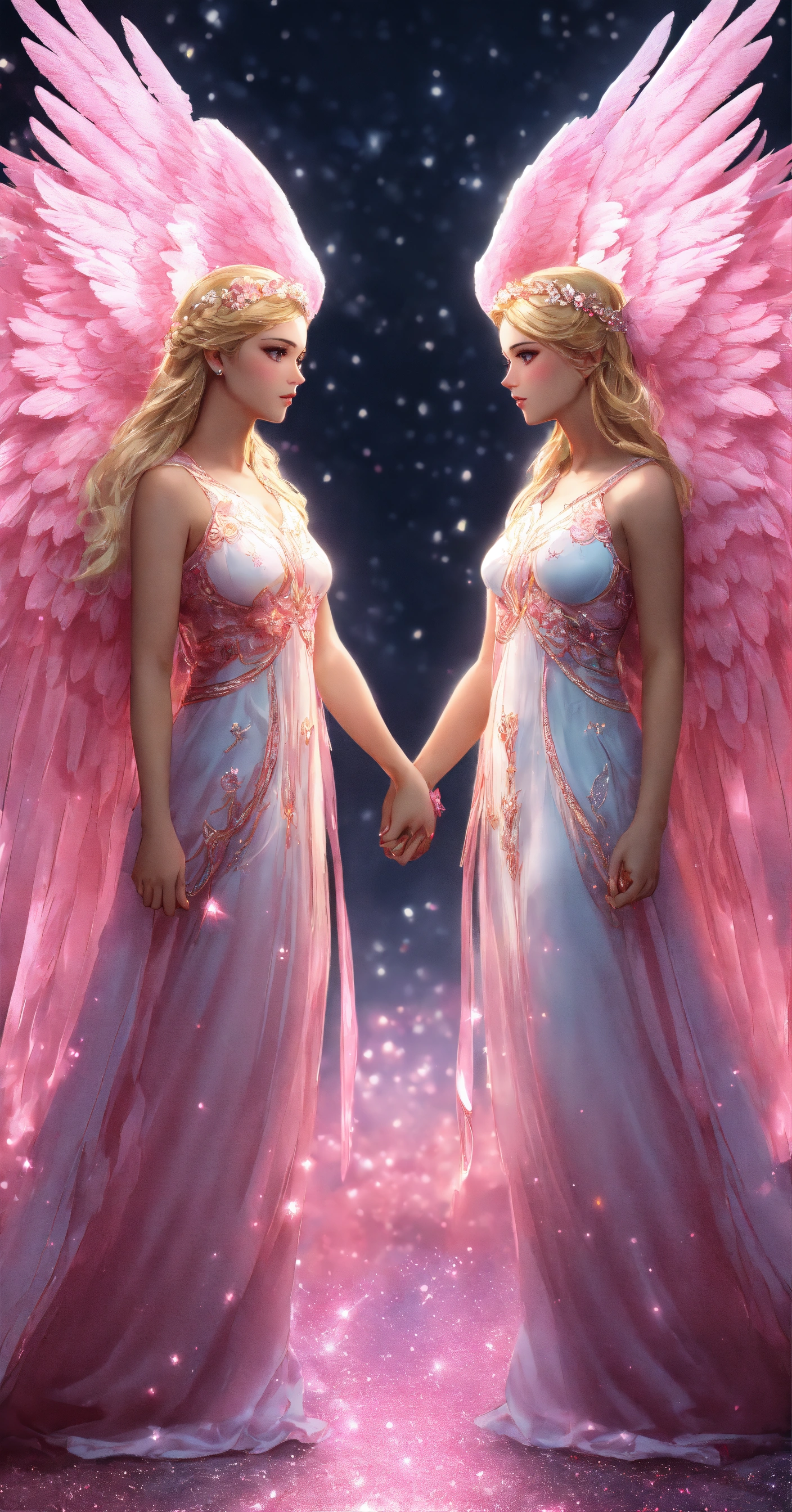 Lexica - 2 Guardian Angels holding hands. 2 beautiful and detailed ...