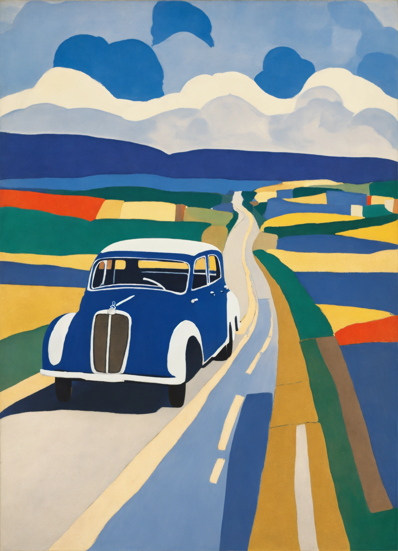 Lexica - Flat paper collage by Henri Matisse depicting a car like old ...