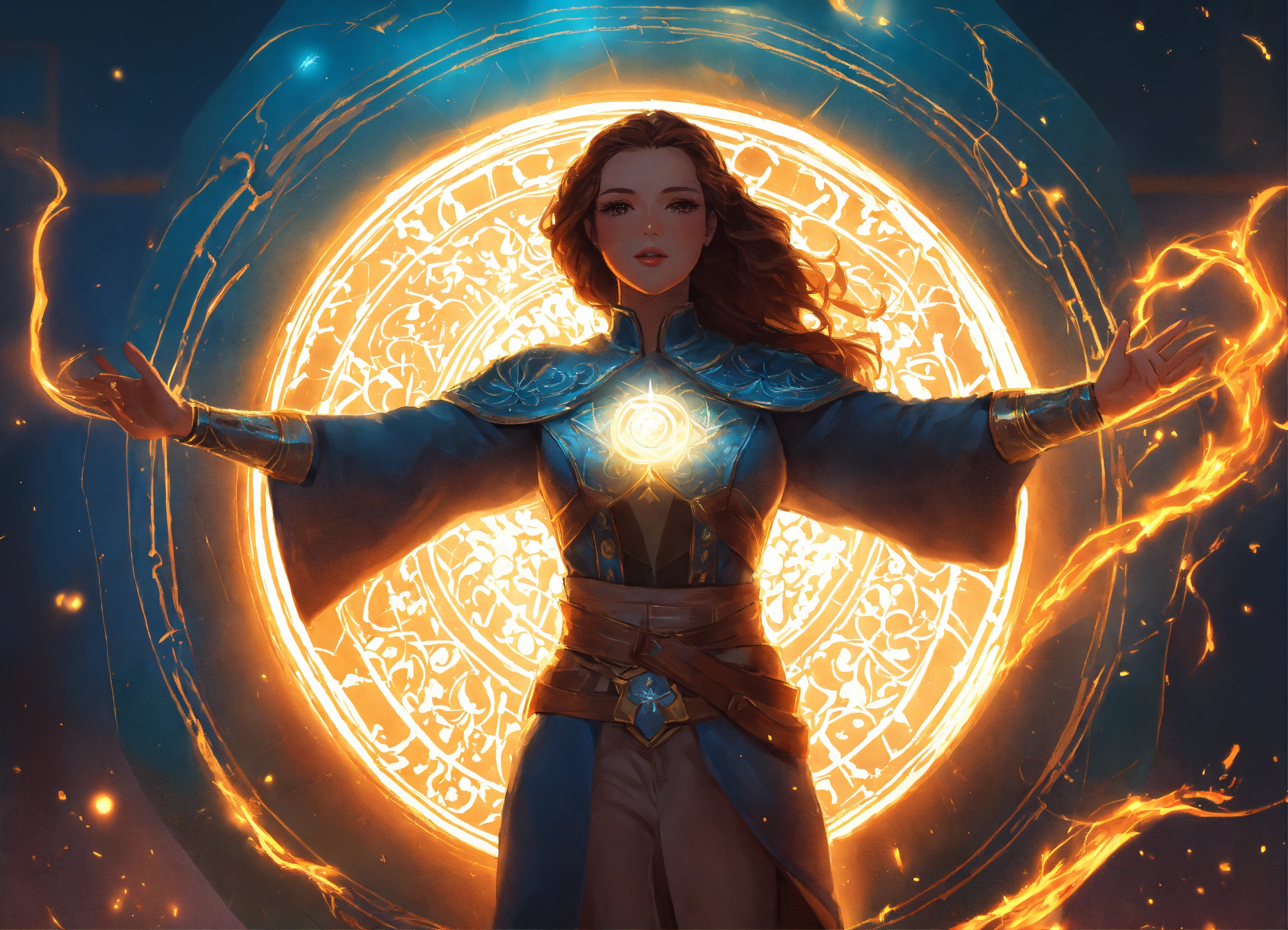 Lexica - Illustration of a woman with long sleeves covering hands ...