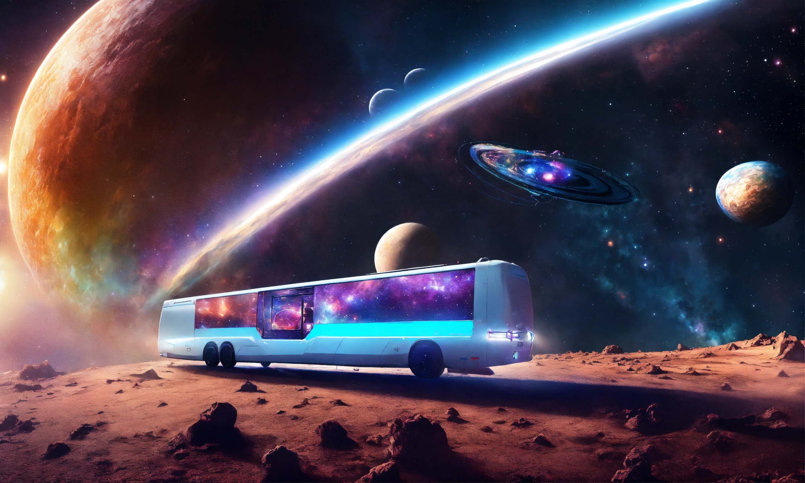 Lexica - Intergalactic tour bus traveling through space