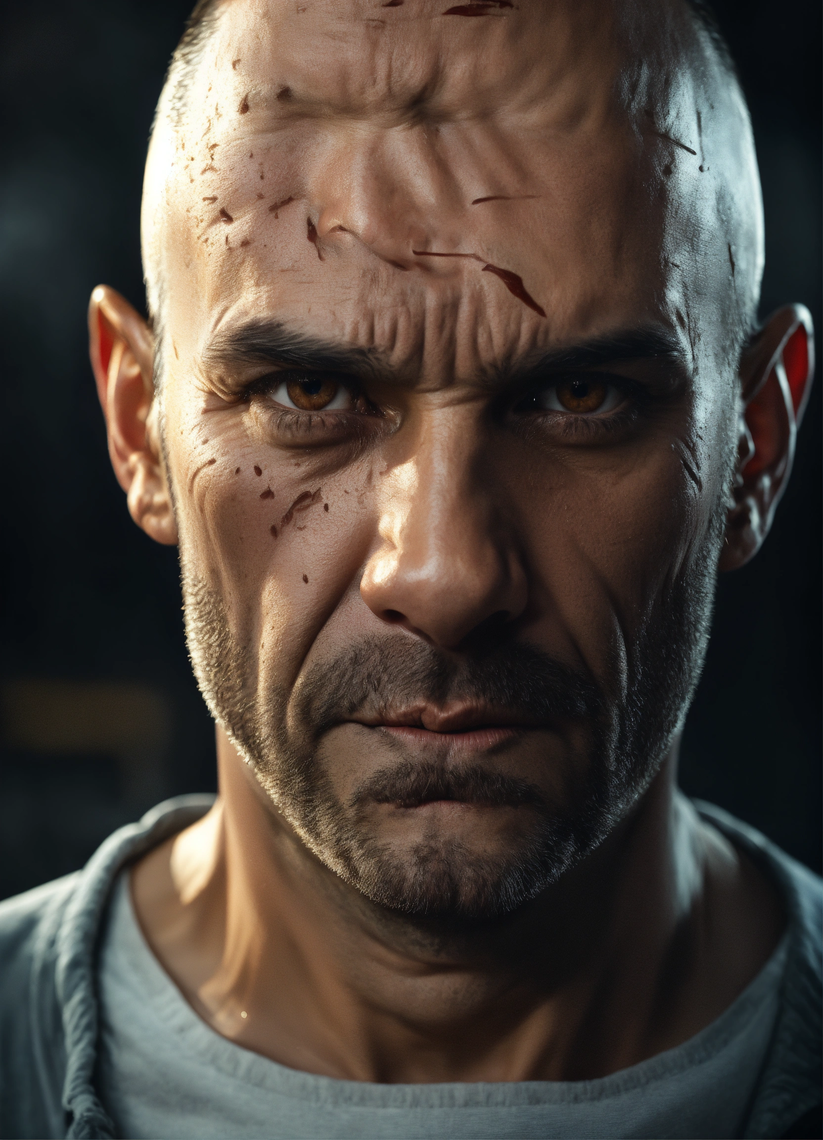 Lexica - A portrait of an ugly 45 years old man with brown eyes, few ...