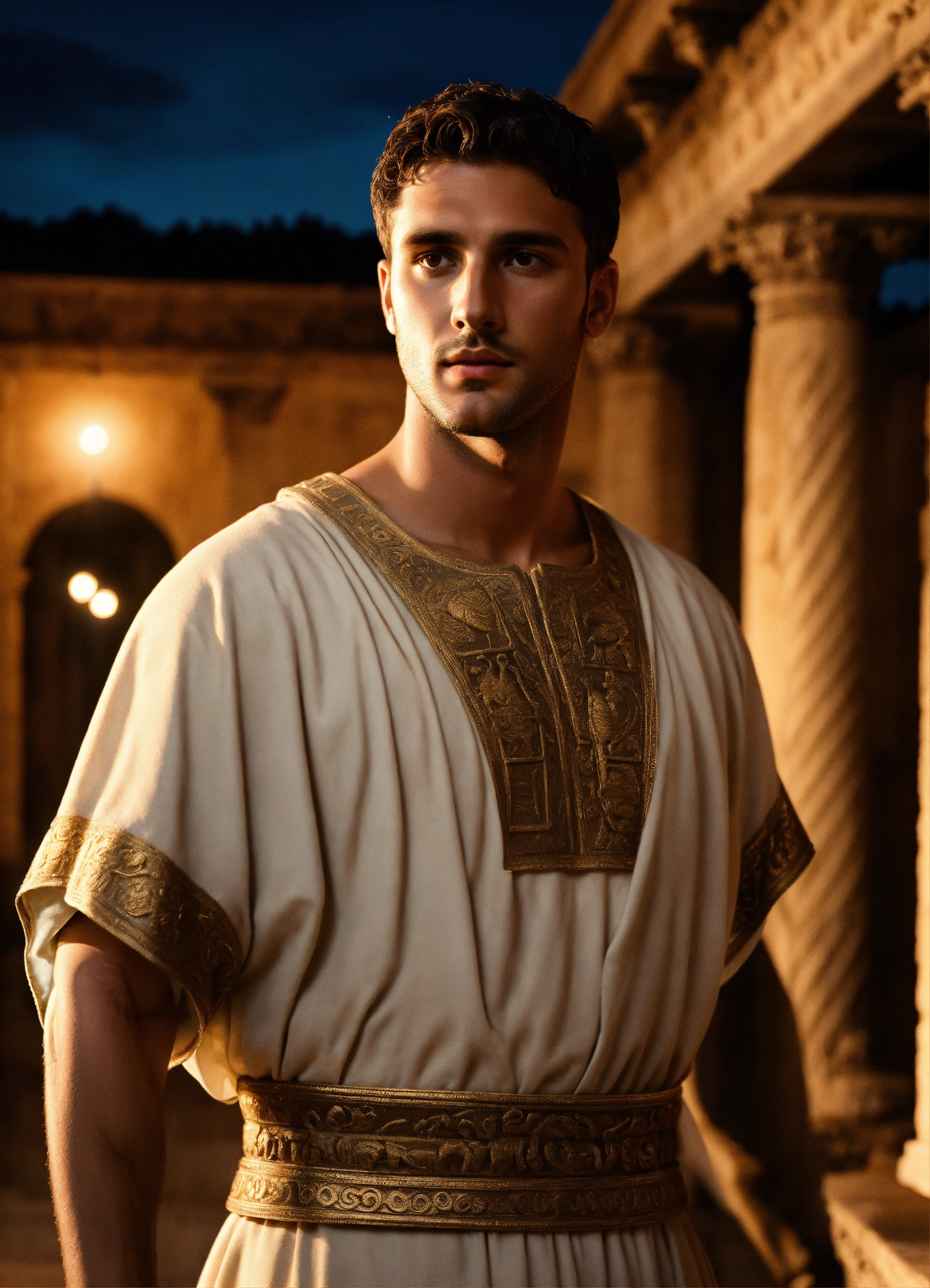 Lexica - A young rich handsome roman man wearing a light-colored tunic ...