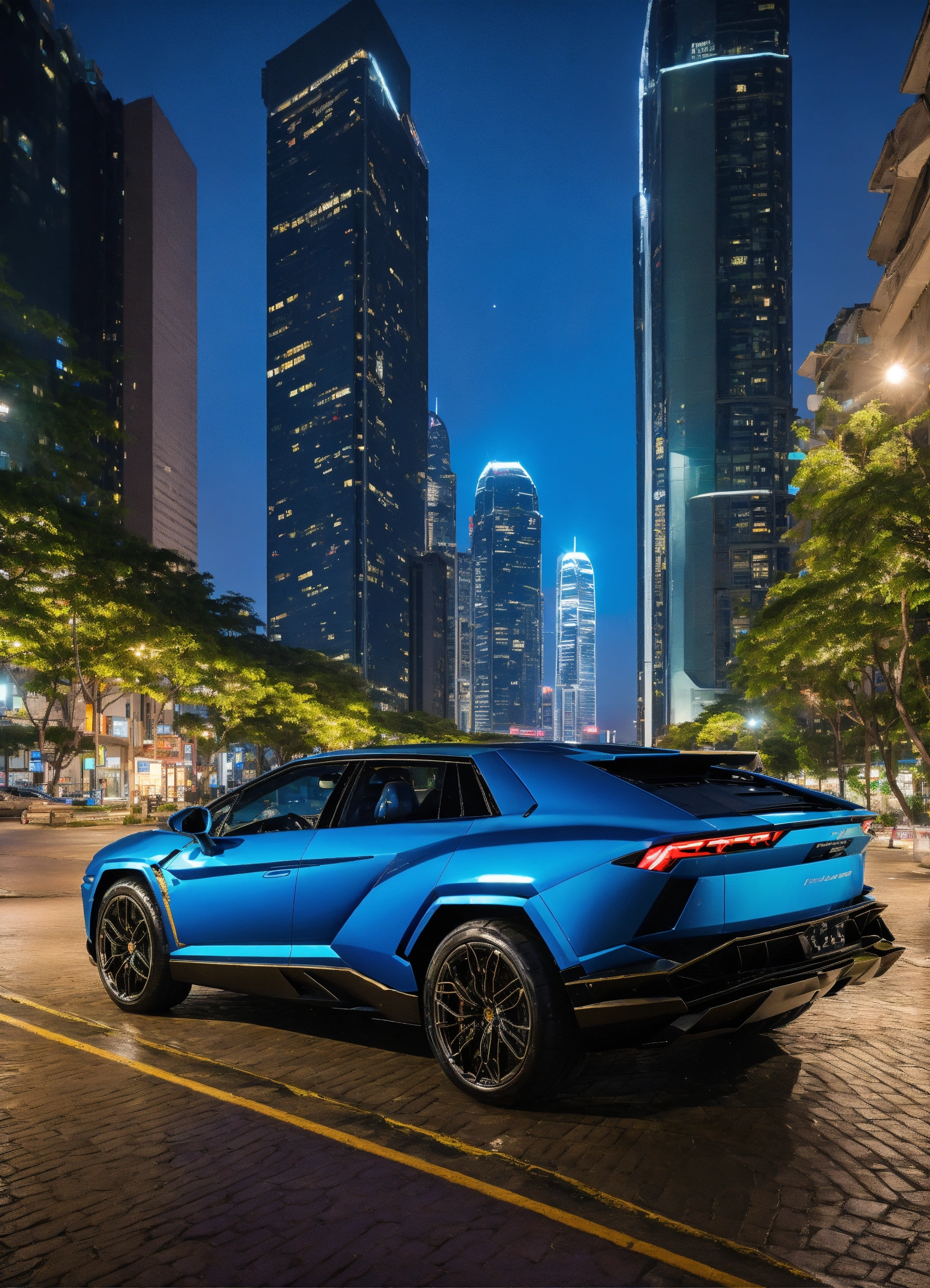 Lexica - 2023 Lamborghini Avendor blue, metallic appearance, shiny ...