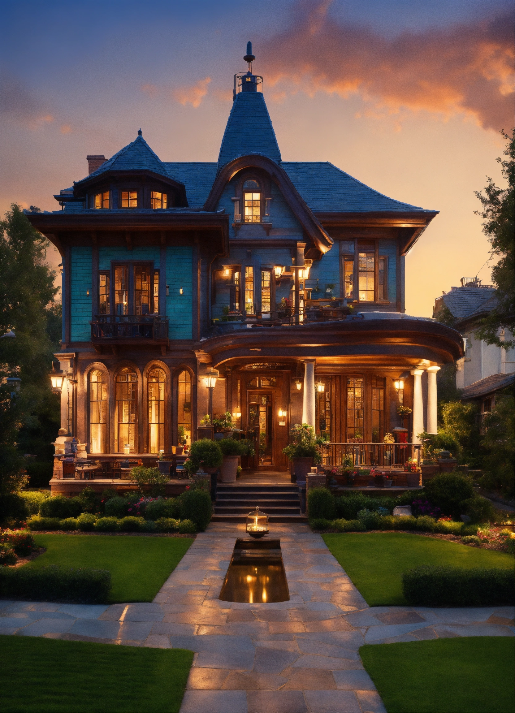 Lexica - Magnificent House outside pixar style