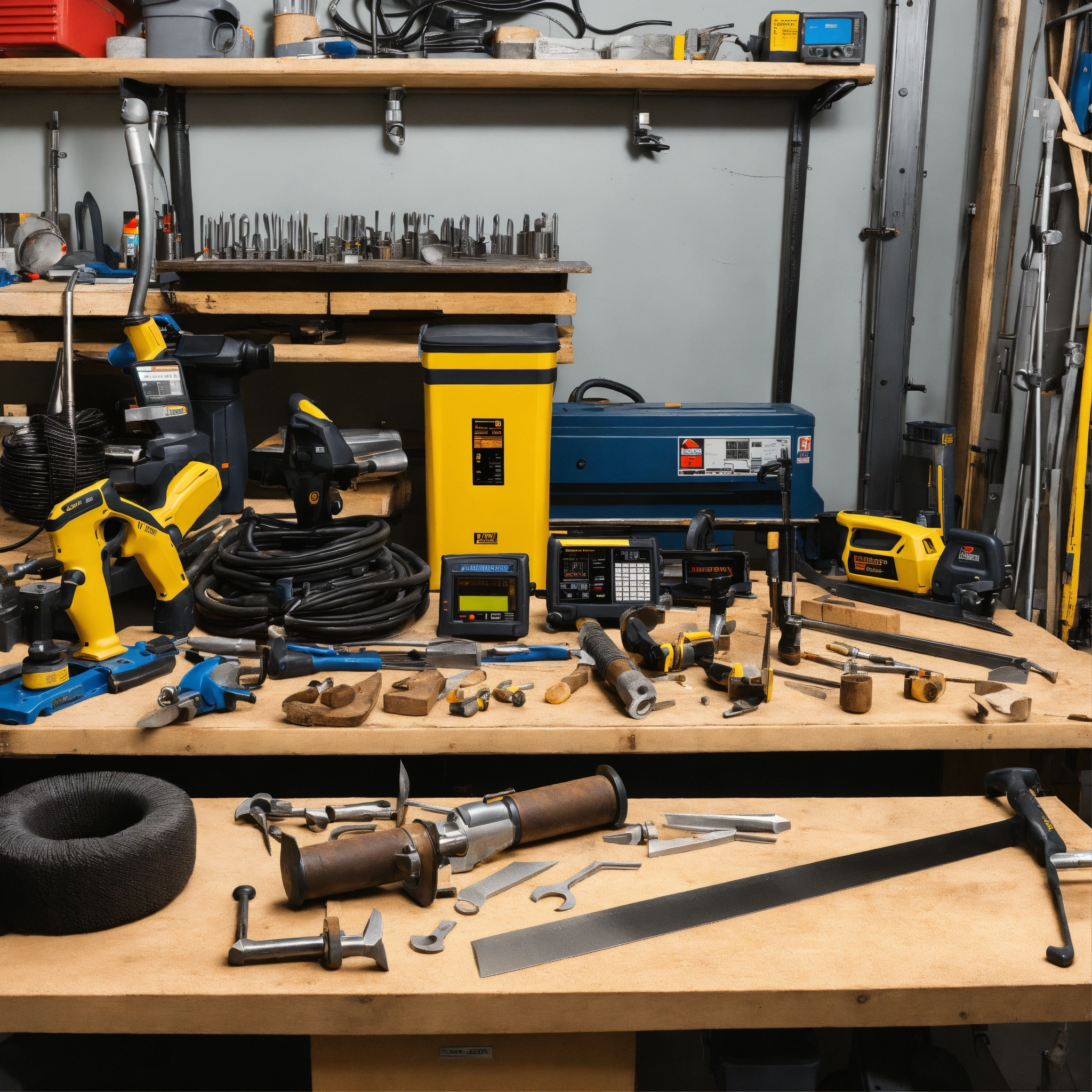 Lexica - A photo of a variety of industrial tools and equipment. The ...