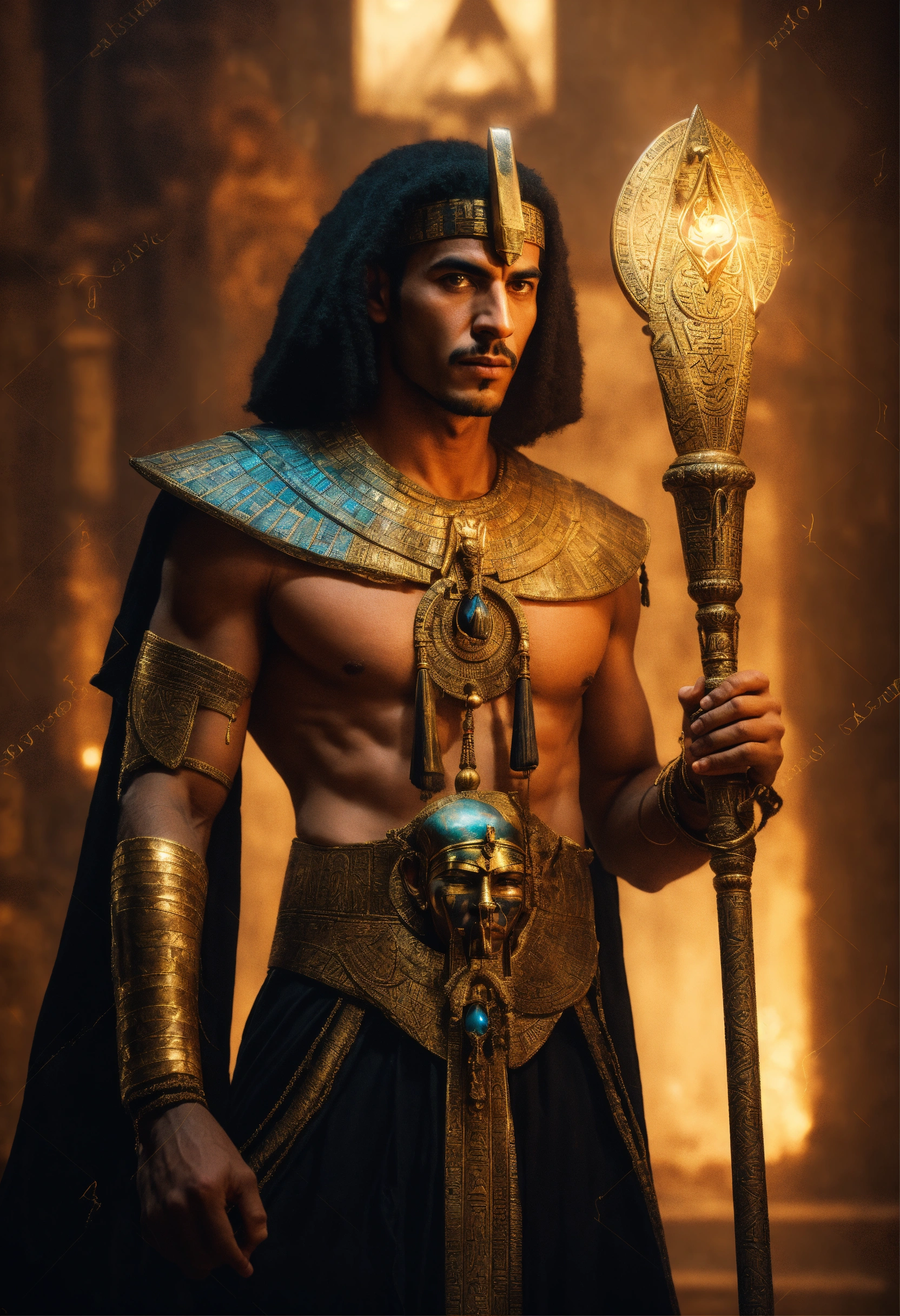 Lexica - Fantasy portrait of an evil ancient Egyptian male warlock in ...