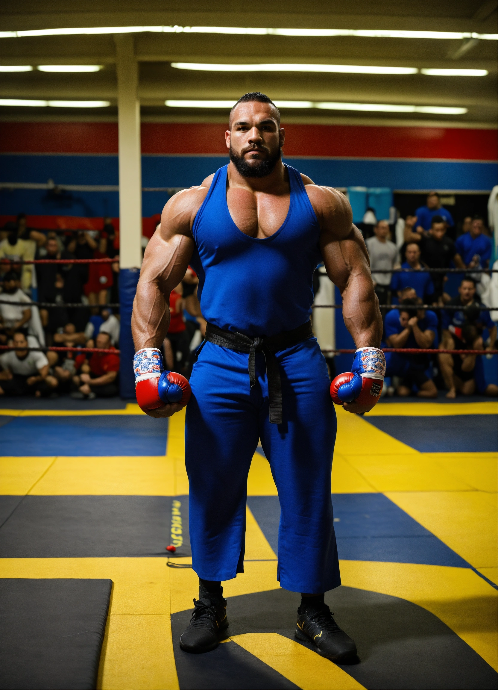 Lexica - 30-year-old wrestler with big muscles in a dojo, bodybuilder ...