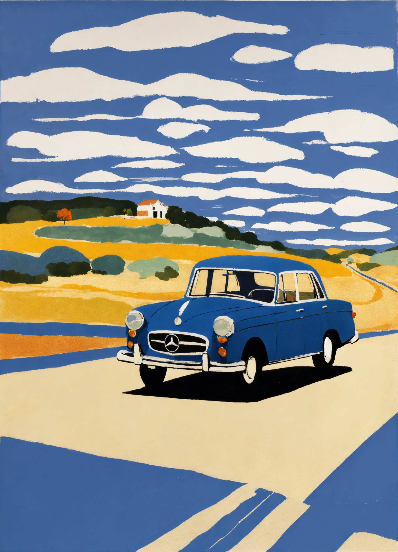 Lexica - Flat paper collage by Henri Matisse depicting a car like old ...