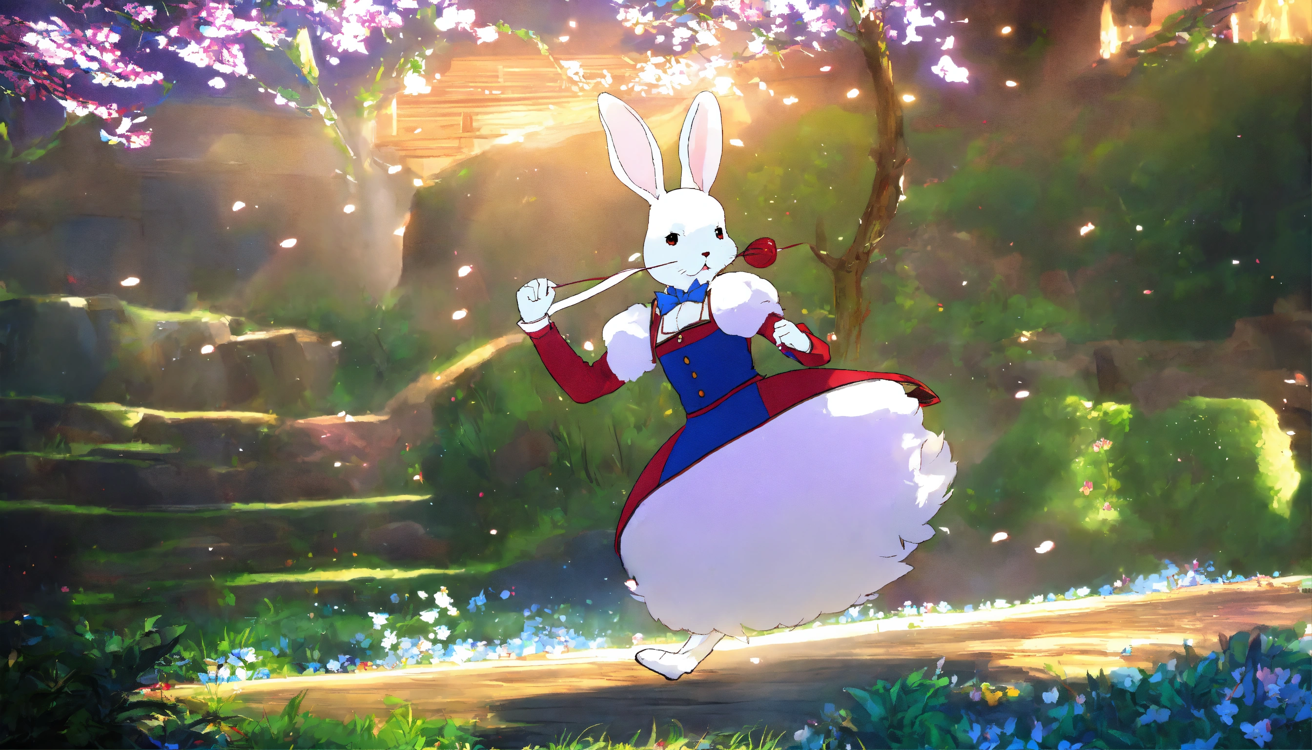 Lexica - Anime white rabbit dancing