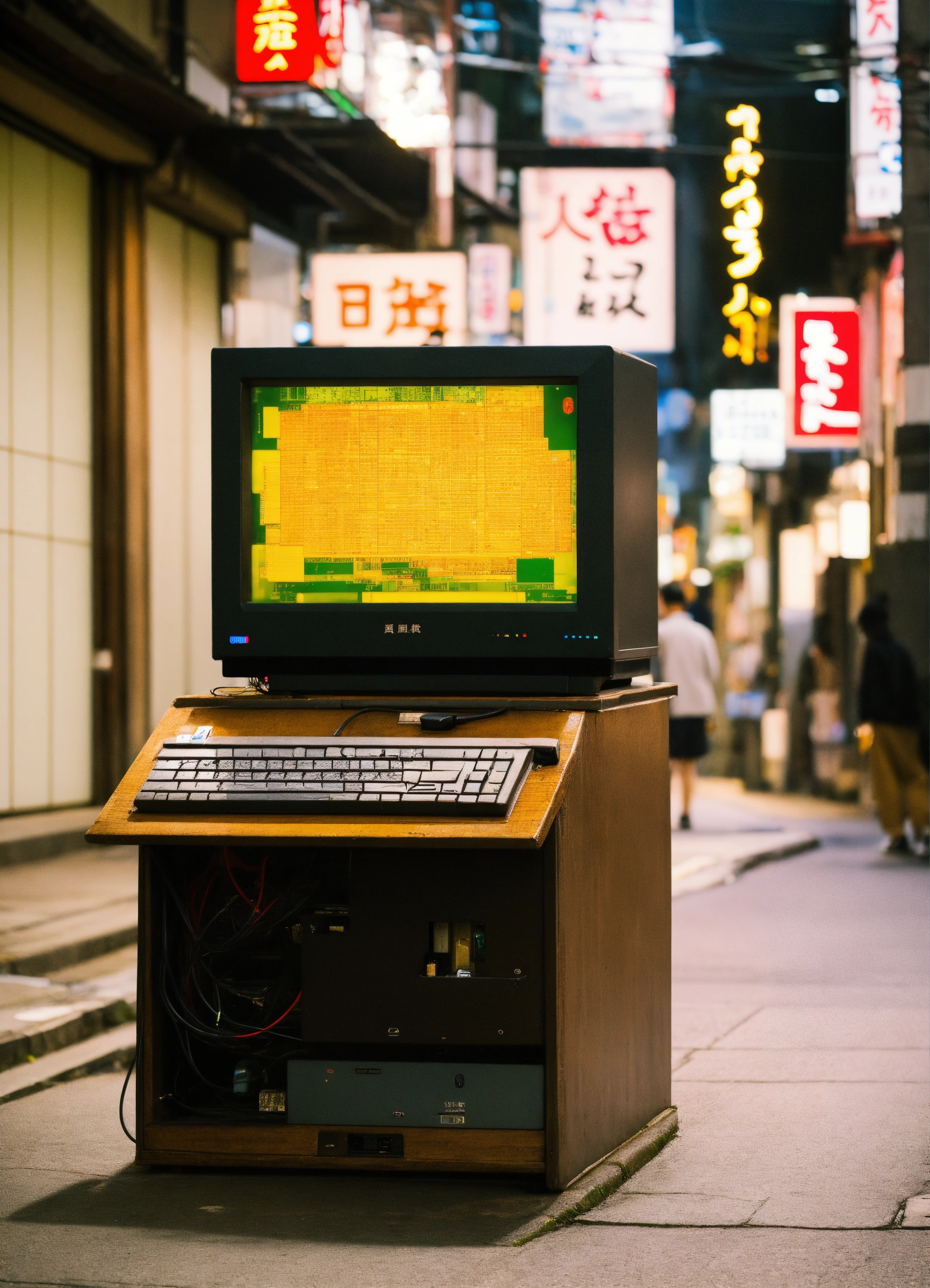 Lexica - An old computer in middle of a Japanese street