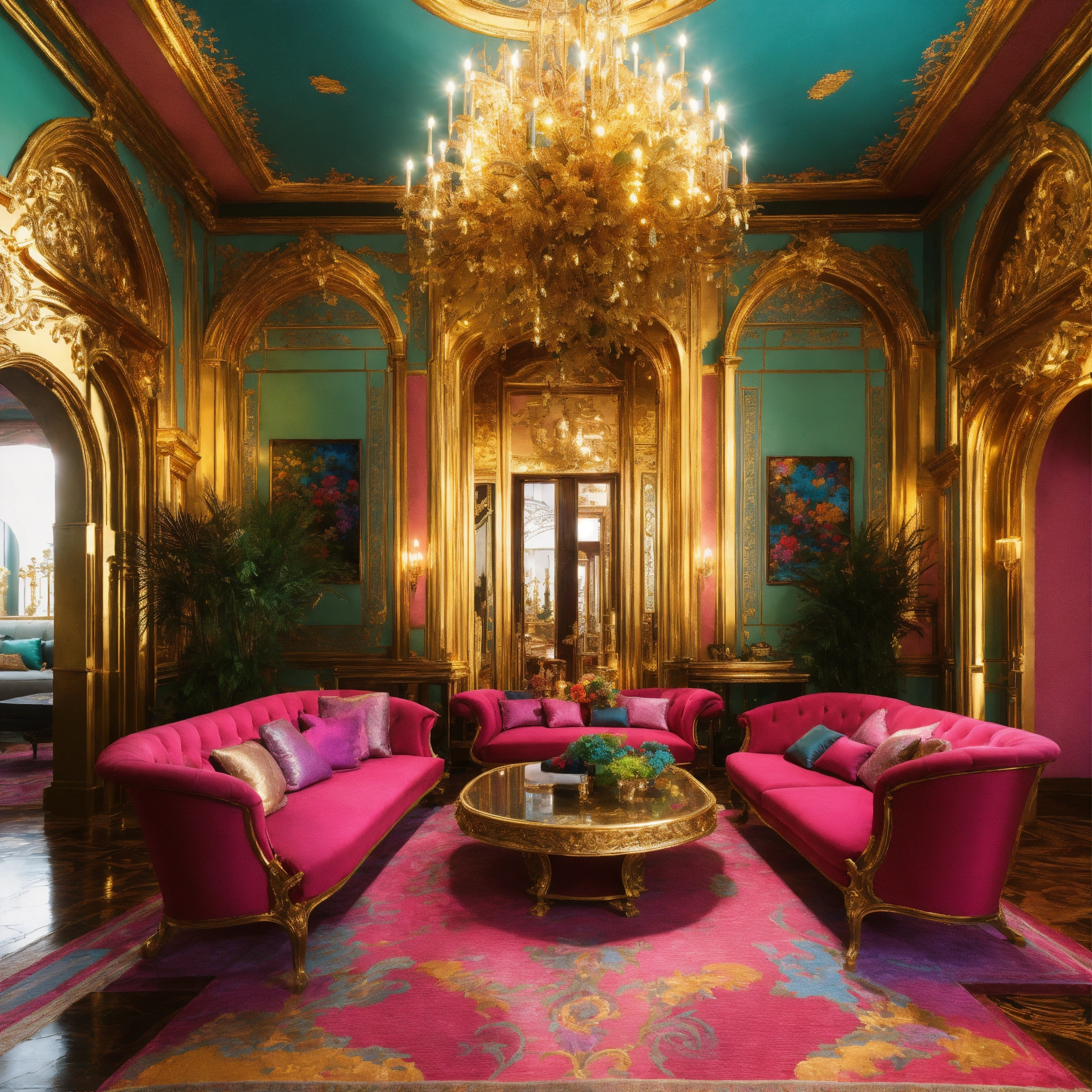 Lexica - Futuristic beautiful French mansion interior living room ...