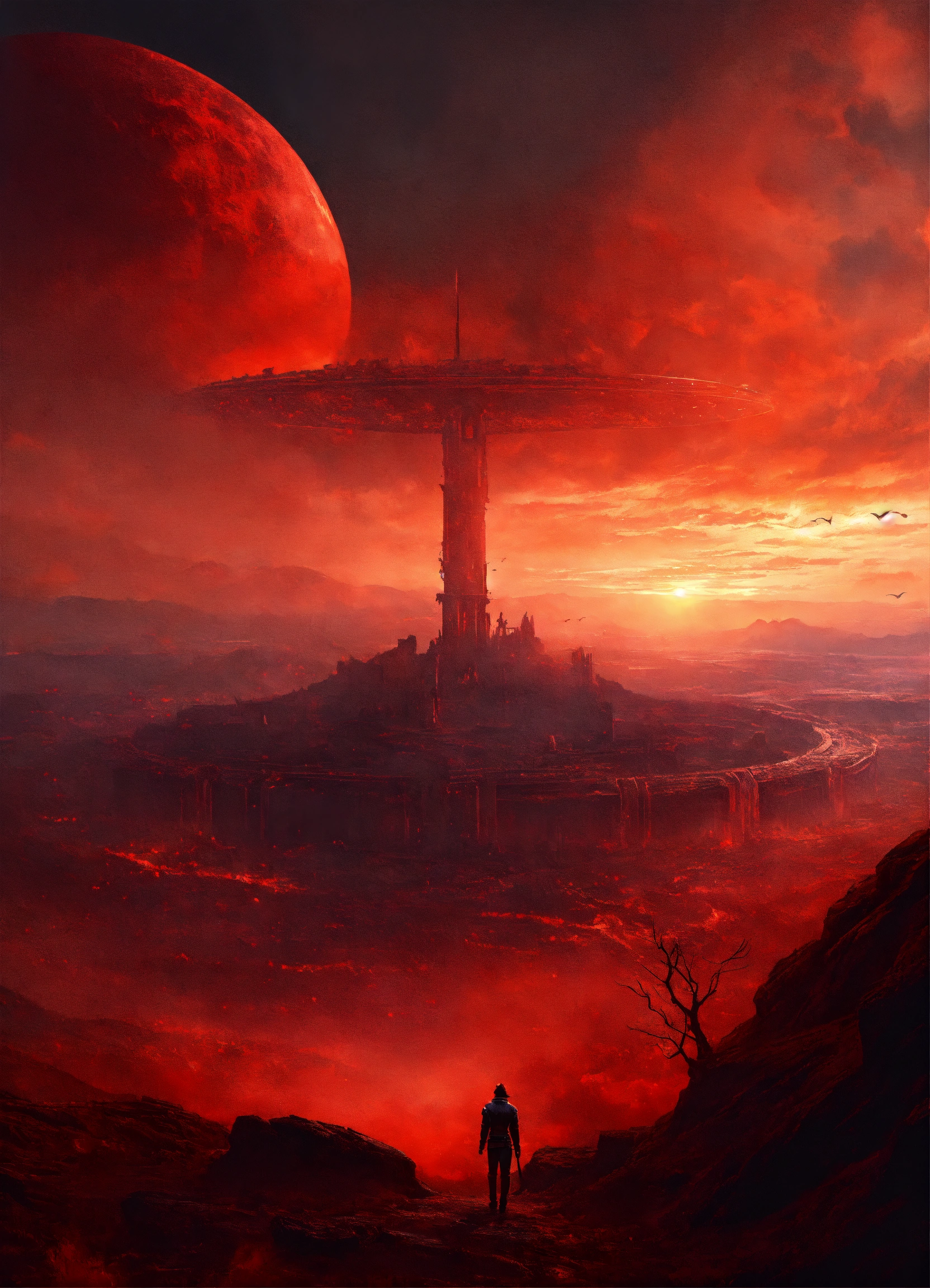 Lexica - The embodiment of darkness and light battling in the red sky ...