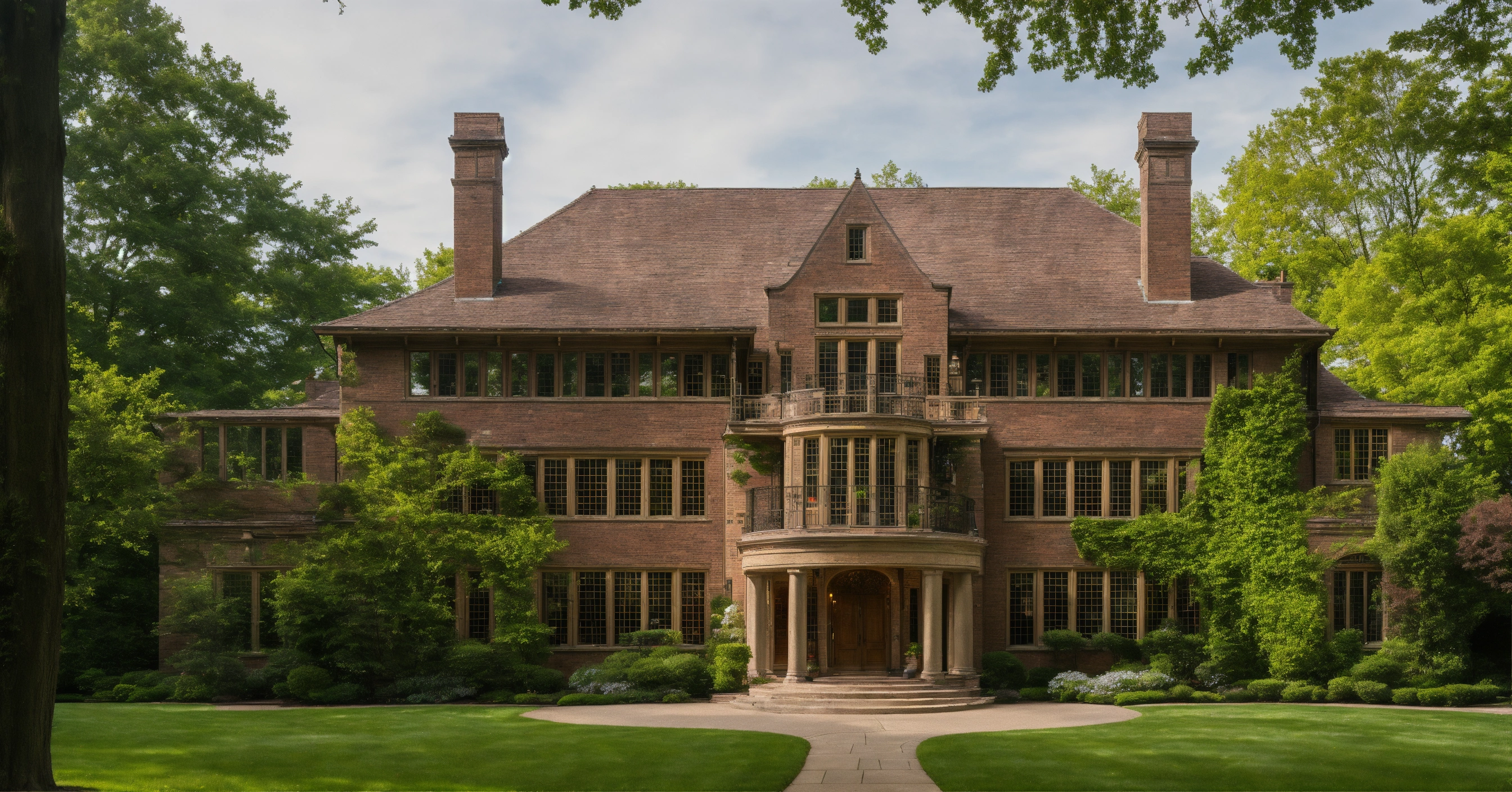 Lexica - Early 20th century brick english mansion exterior in Shaker ...