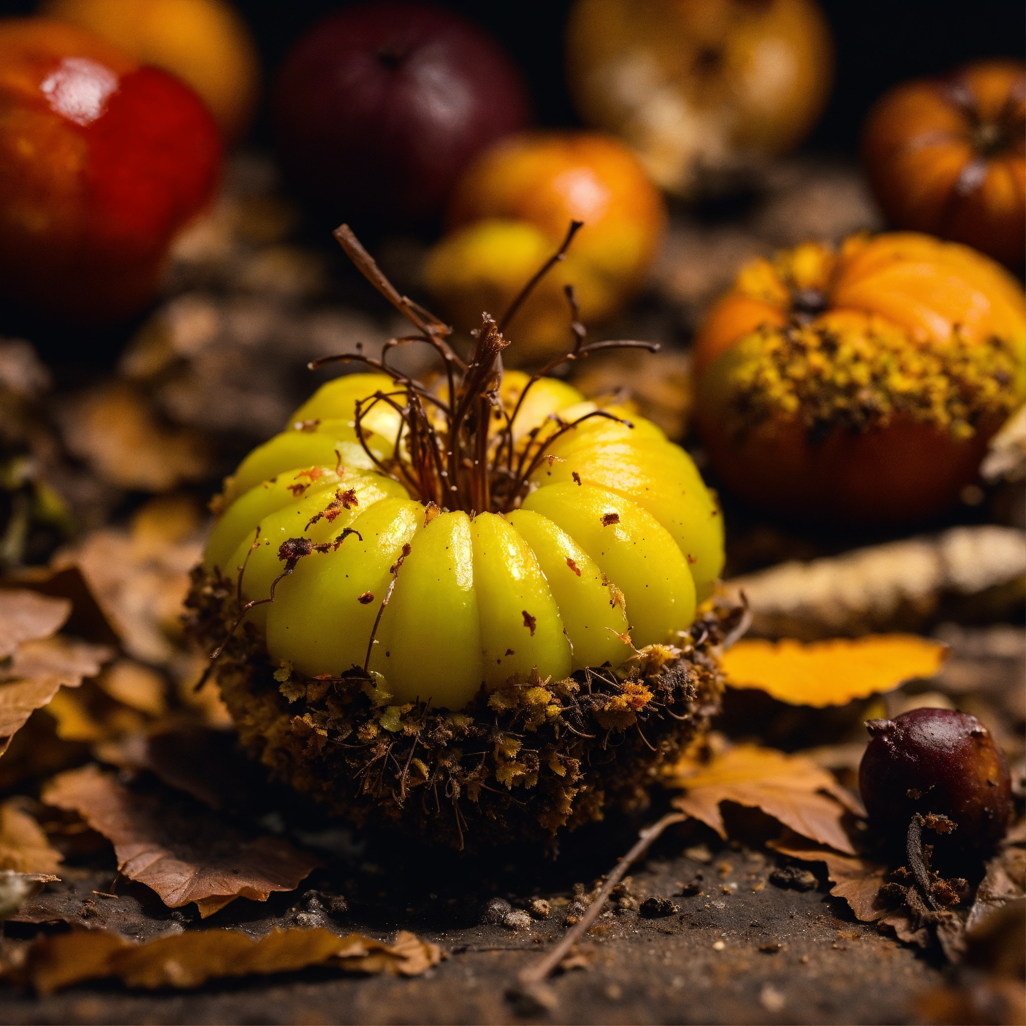 Lexica - Dark creepy ugly Autumn macro photography of dirty and filthy ...