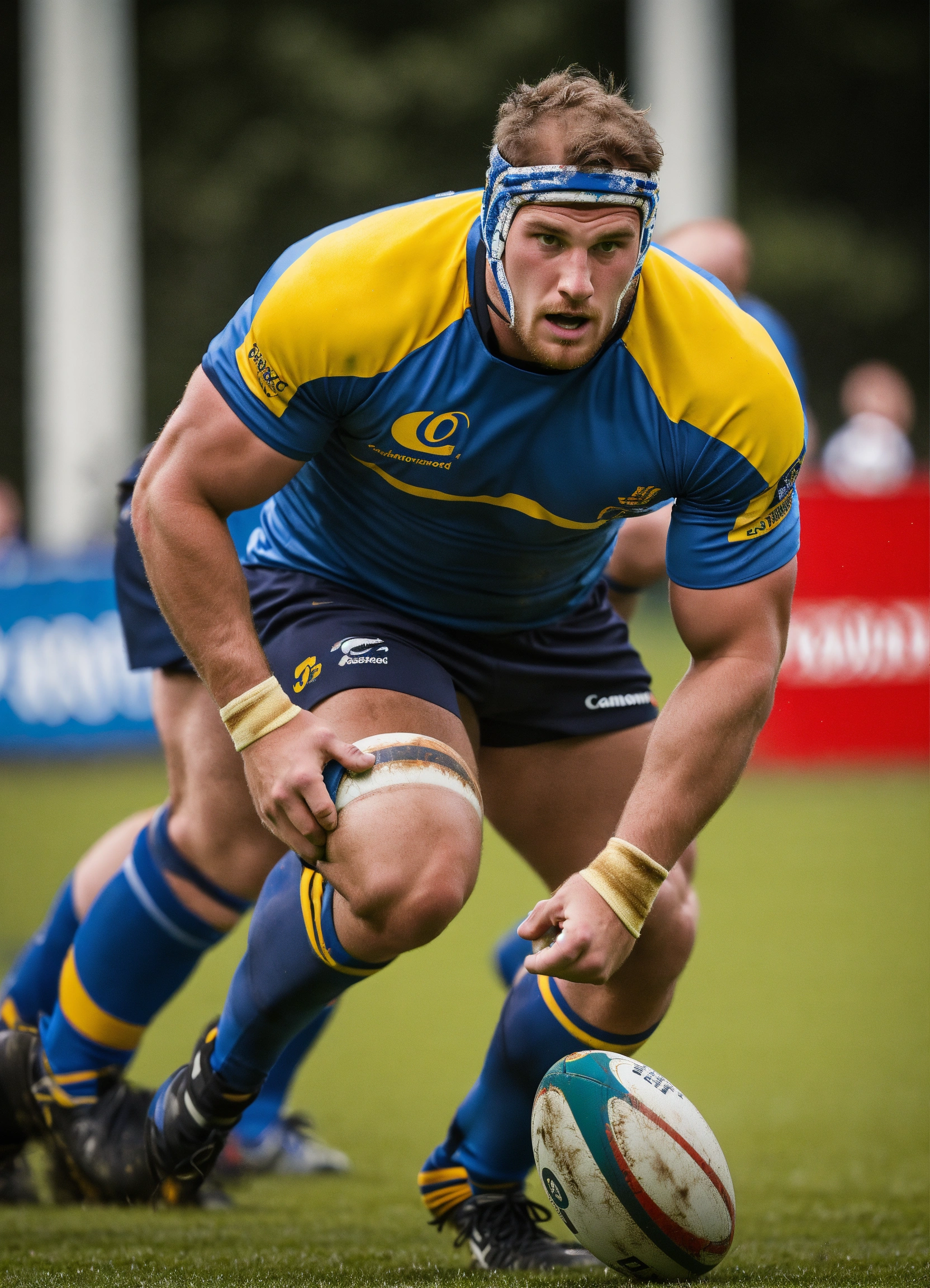 Lexica - Male swedish rugby union player, on field action, Canon 5D Mk II