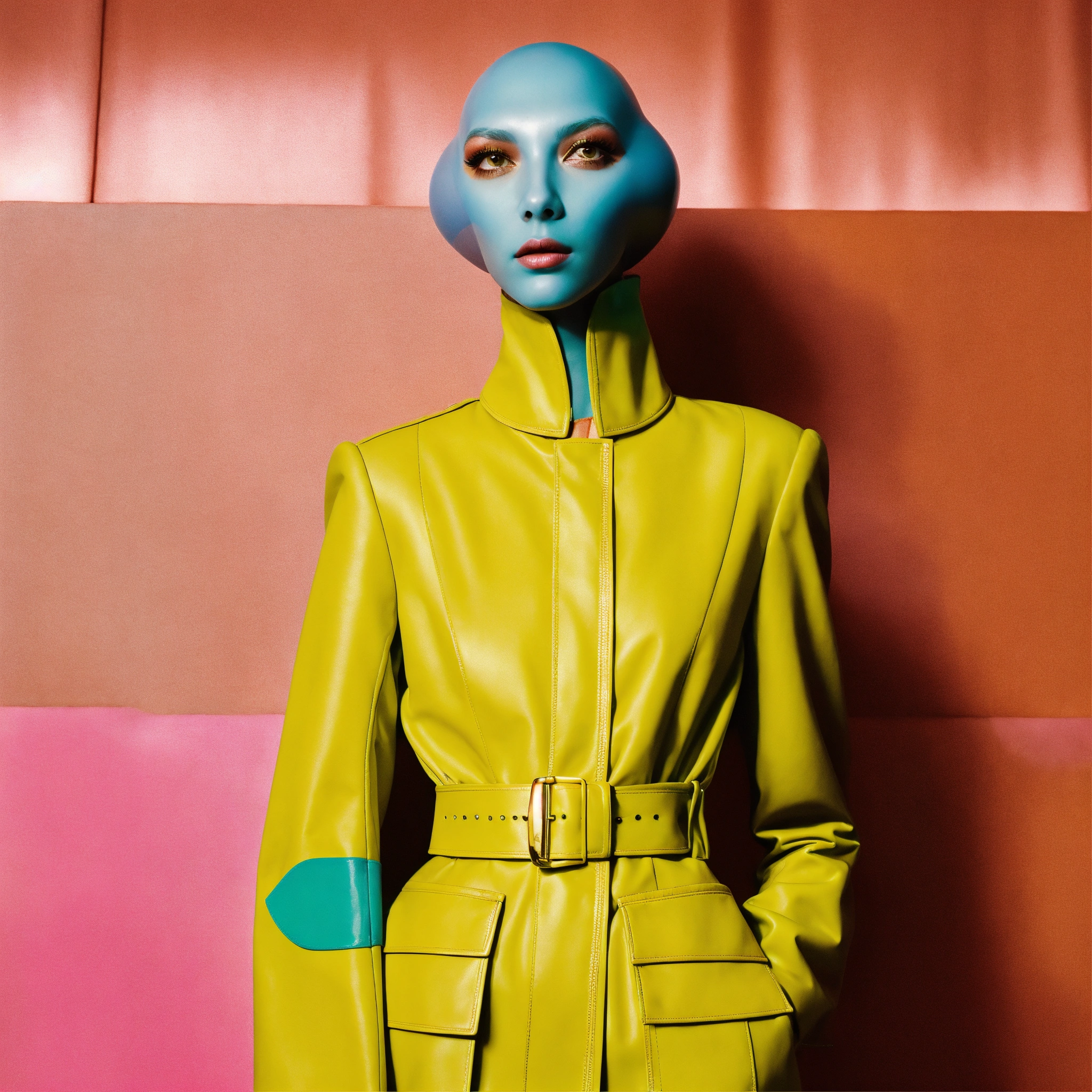 Lexica - A photograph of a grey alien supermodel on the cover of vogue ...