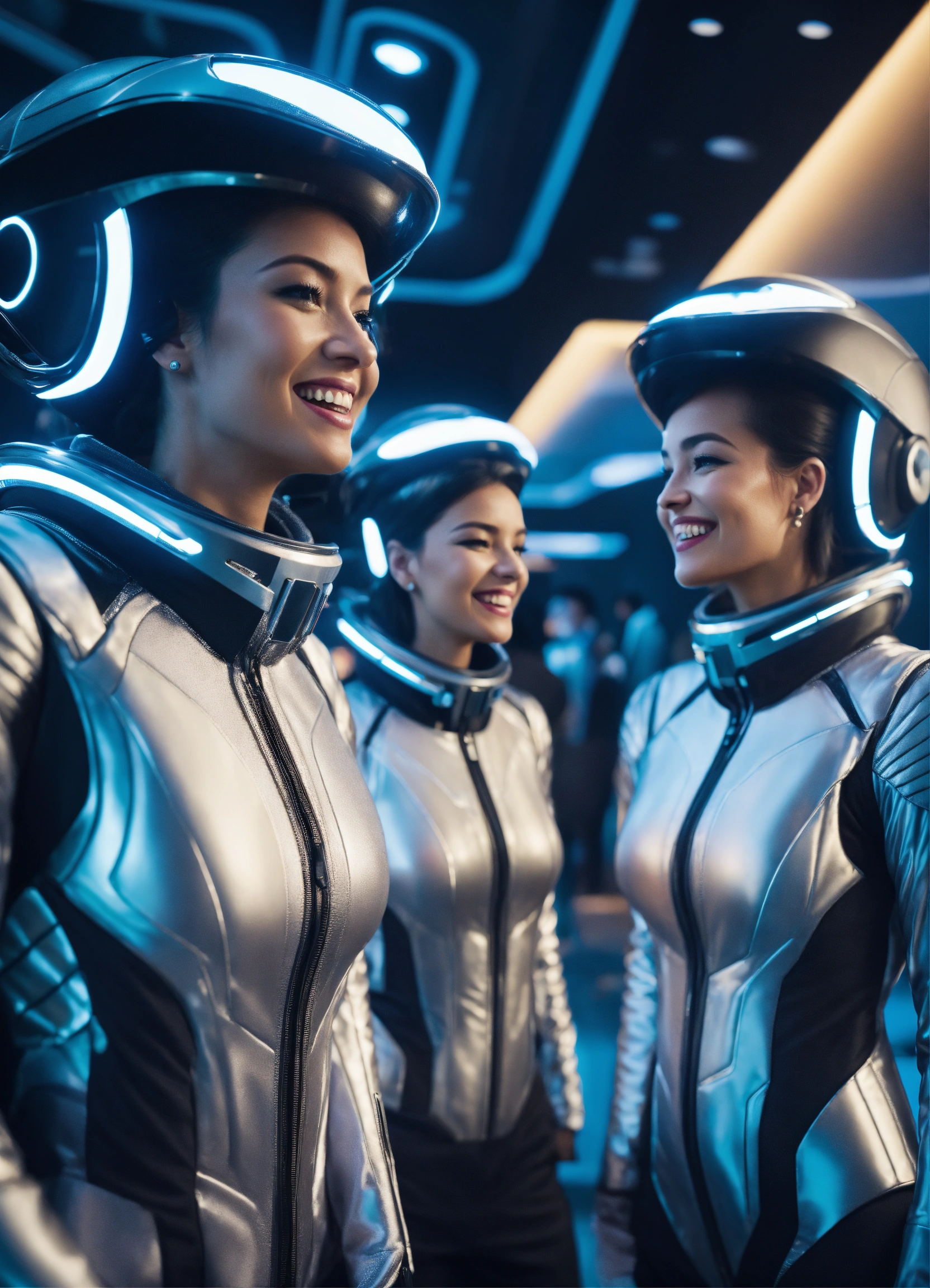 Lexica - Close up of 3 beautiful male and female travelers wearing ...