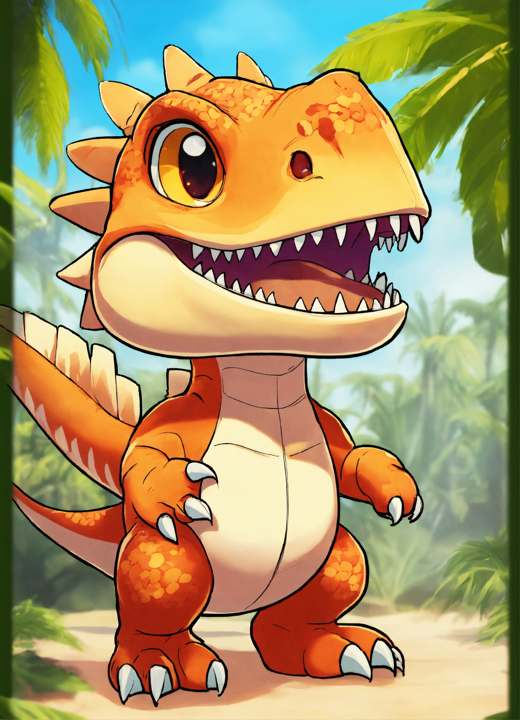 Lexica - An adorable and fluffy baby t-rex dinosaur with big color eyes ...