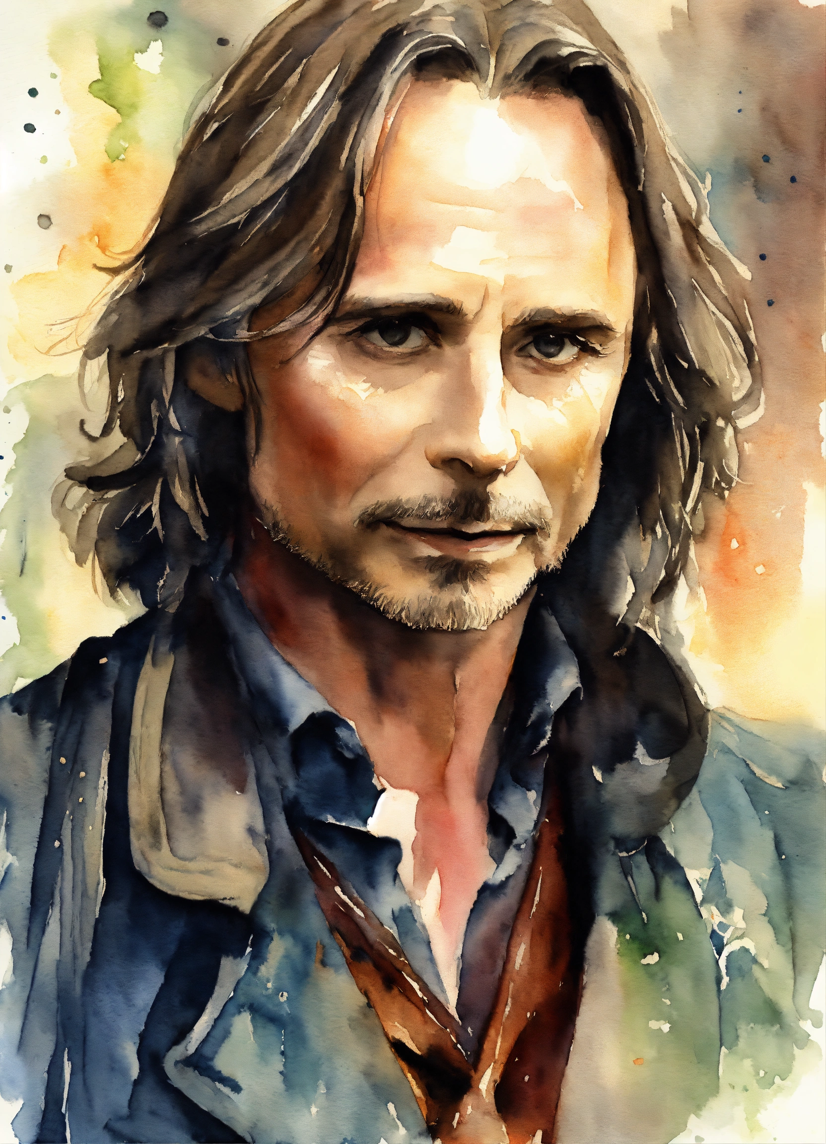 Lexica - Rumpelstiltskin Robert Carlyle watercolor Once Upon a Time